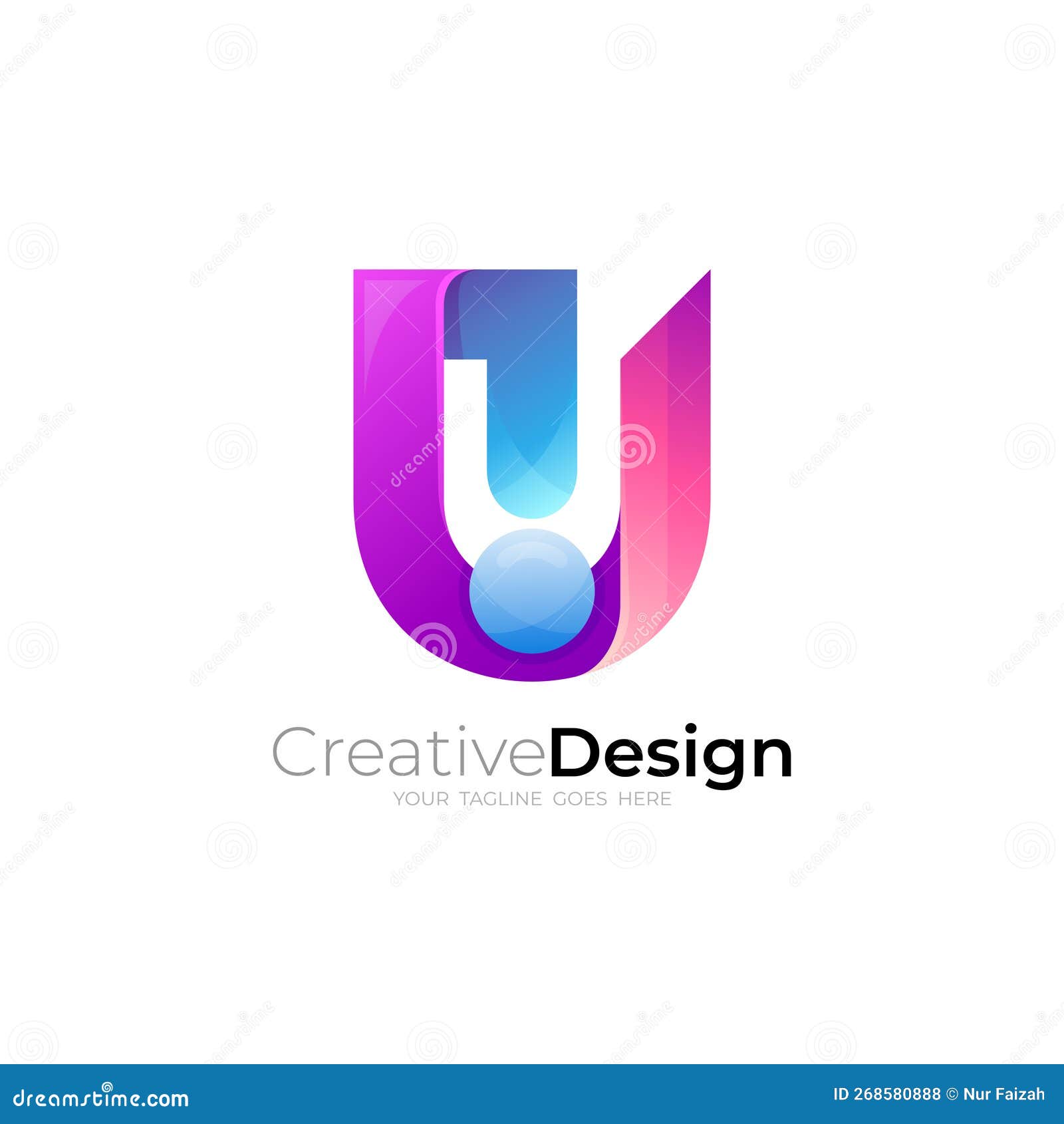 Simple Letter U Logo Vector, 3d Colorful Style, U Icons Stock Vector ...