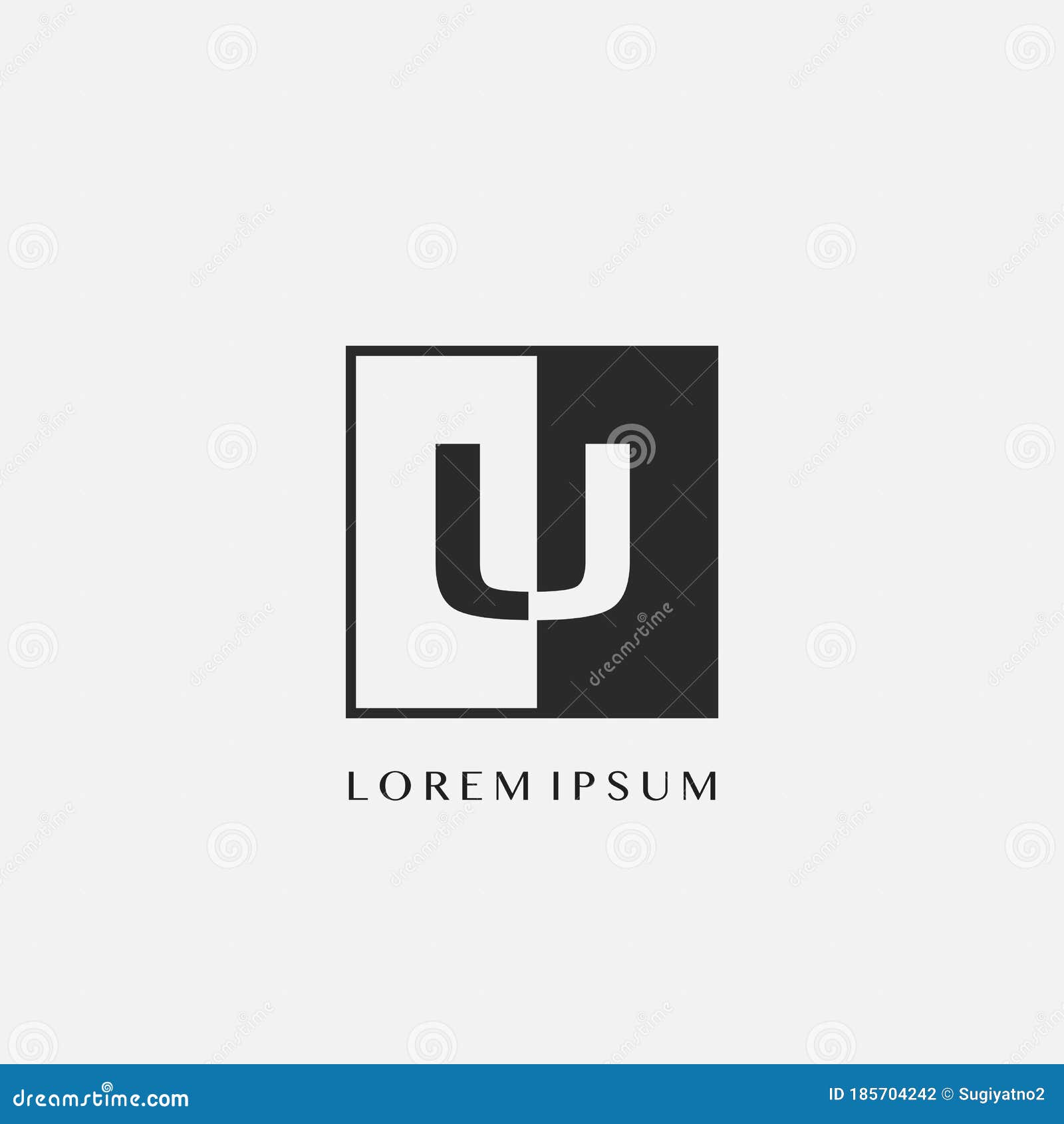 Simple Letter U Square Polygon Geometric Logo Stock Vector ...