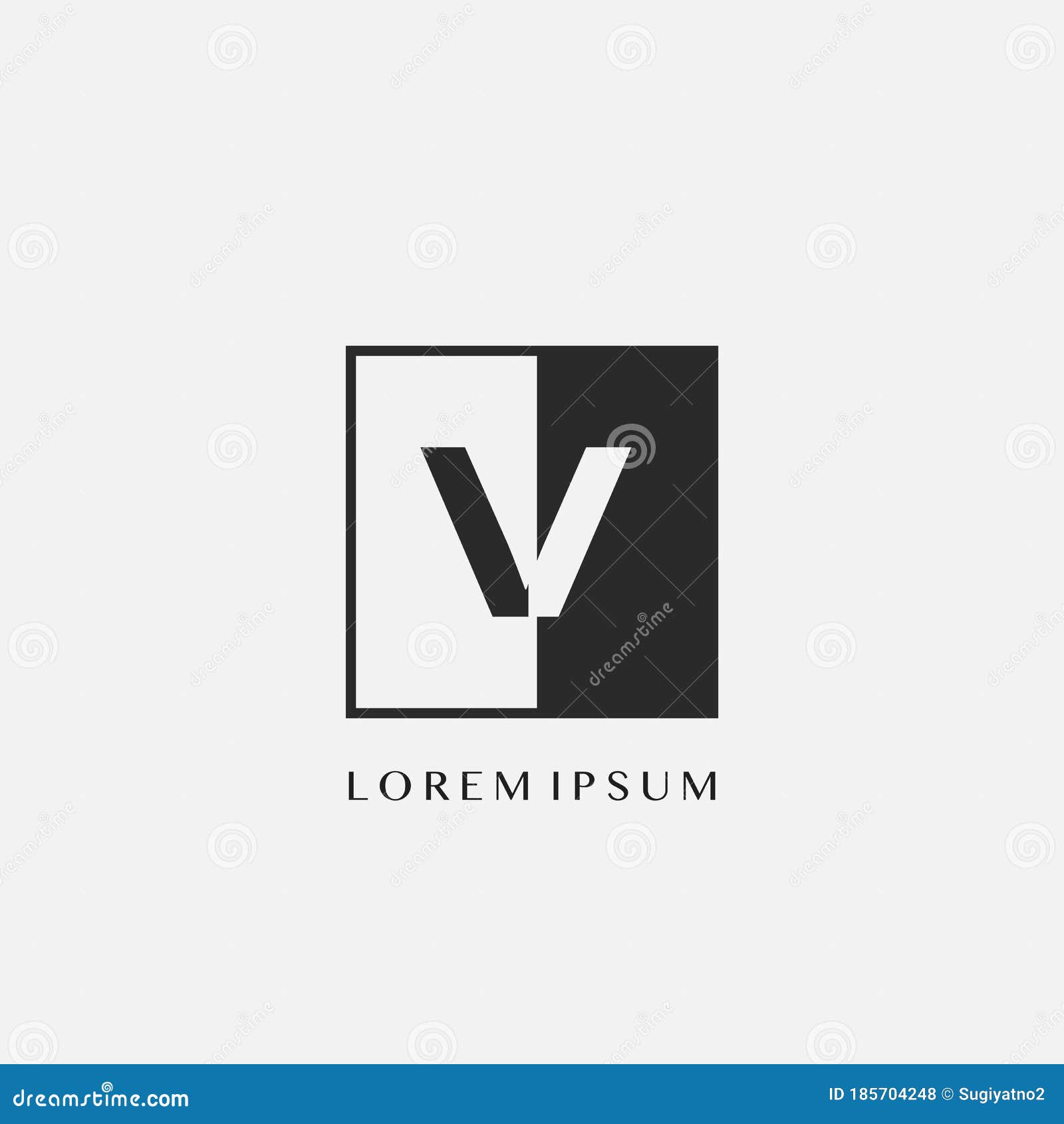 Simple Letter V Square Polygon Geometric Logo Stock Vector ...