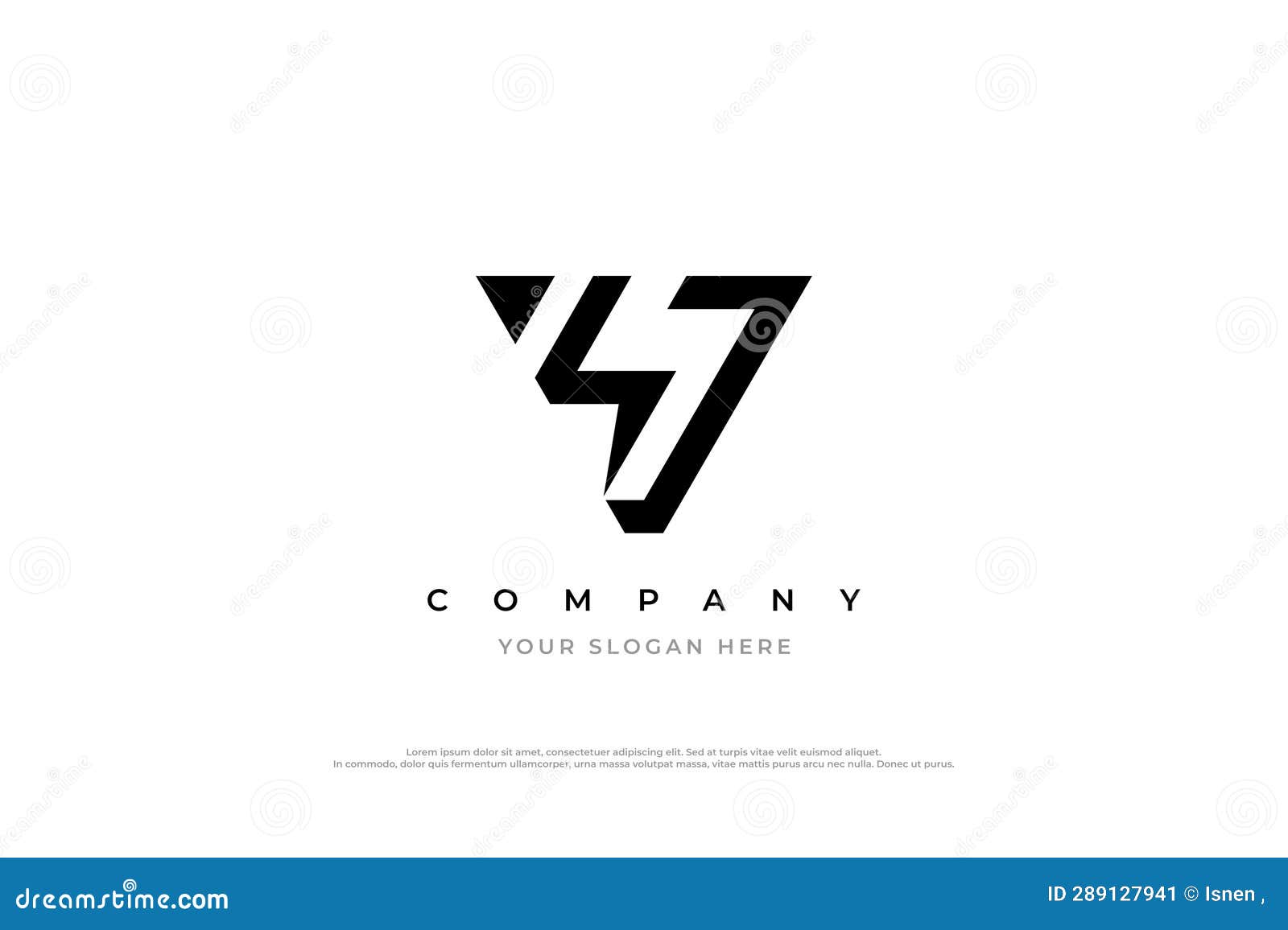 Simple Letter V Volt Logo Design Stock Illustration - Illustration of thunder, font: 289127941