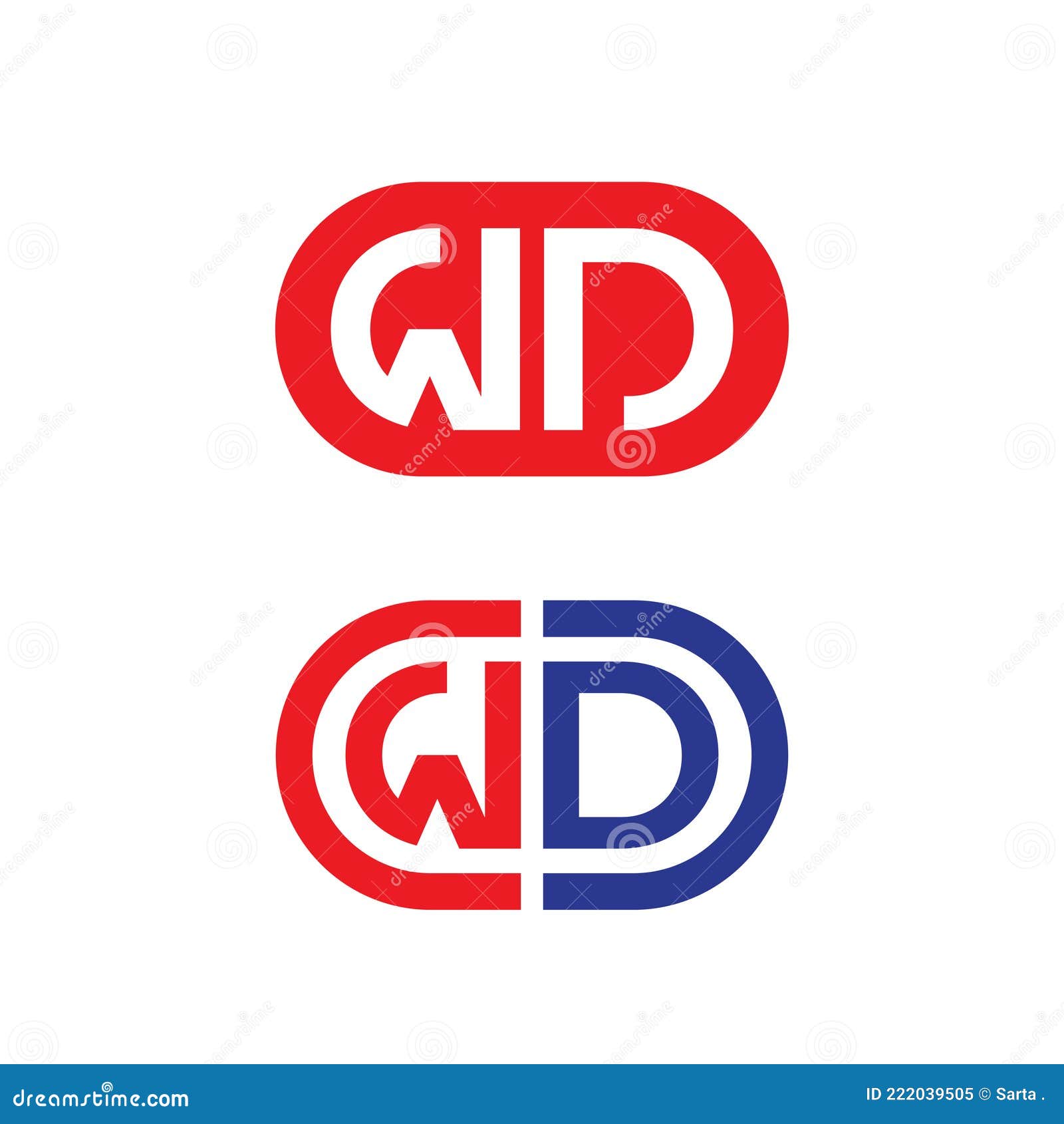 Simple Letter WD Initial Logo Vector Template Stock Vector ...