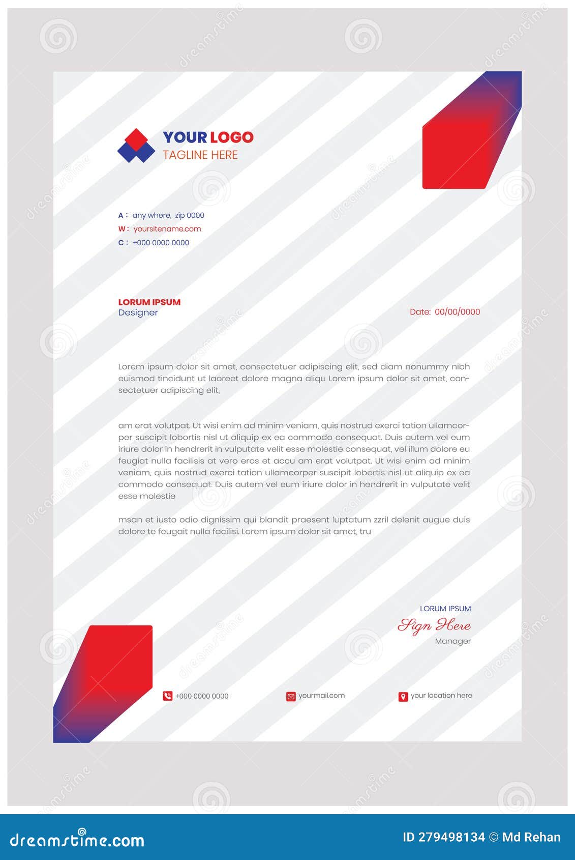 Simple Letterhead Vector Illustration | CartoonDealer.com #87707838