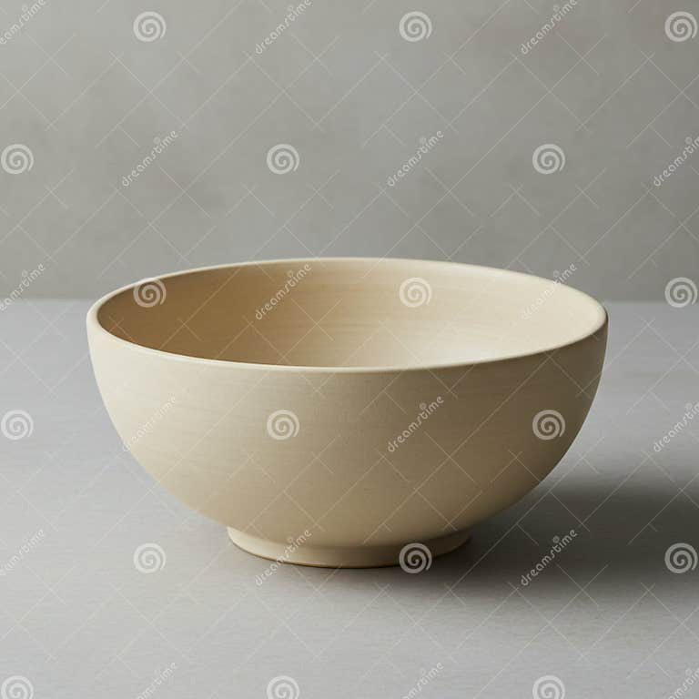 A Simple, Light Beige Ceramic Bowl on a Smooth Surface. Stock ...