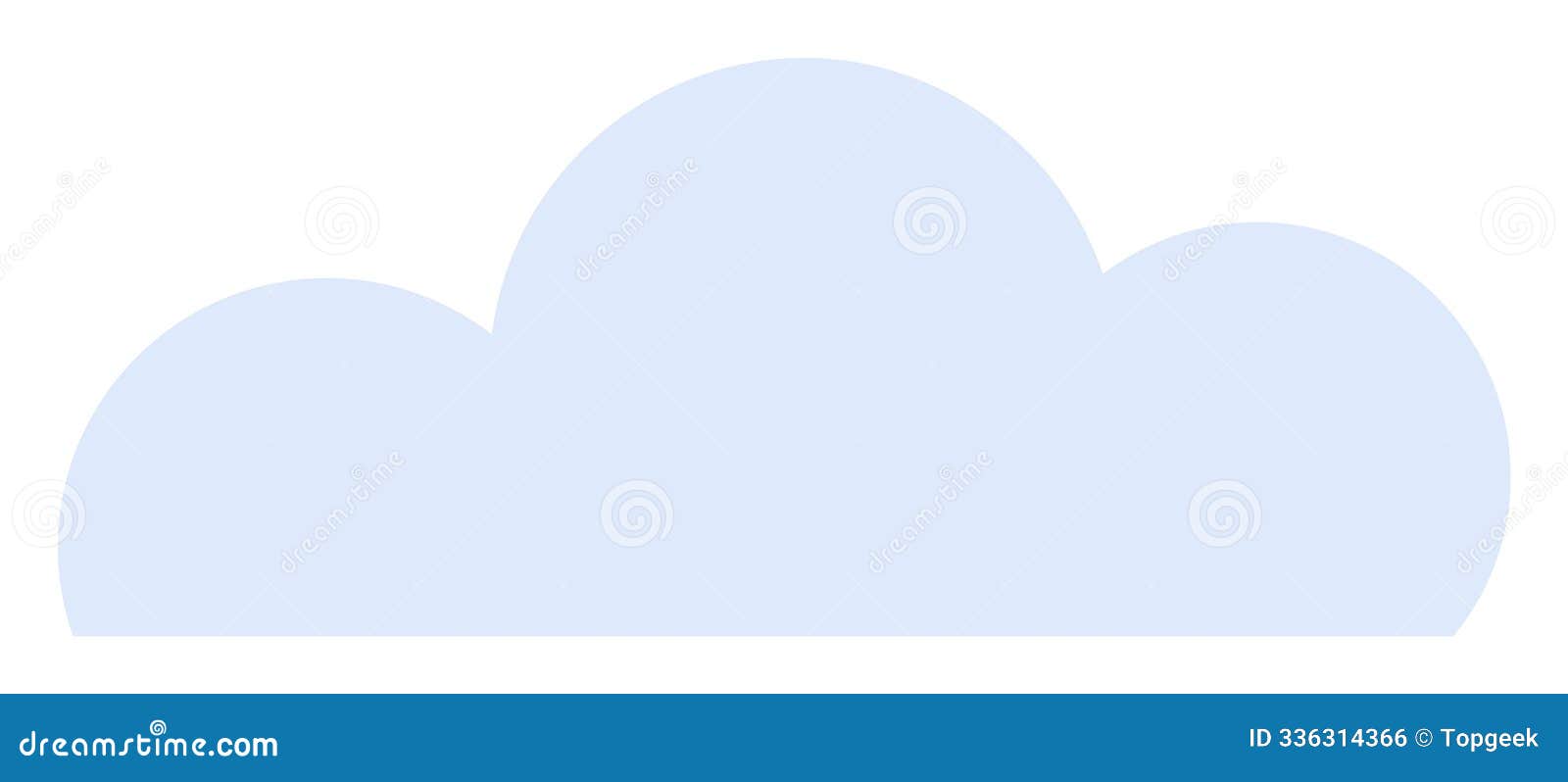 Simple Light Blue Cloud Shape with Rounded Edges on a White Background ...