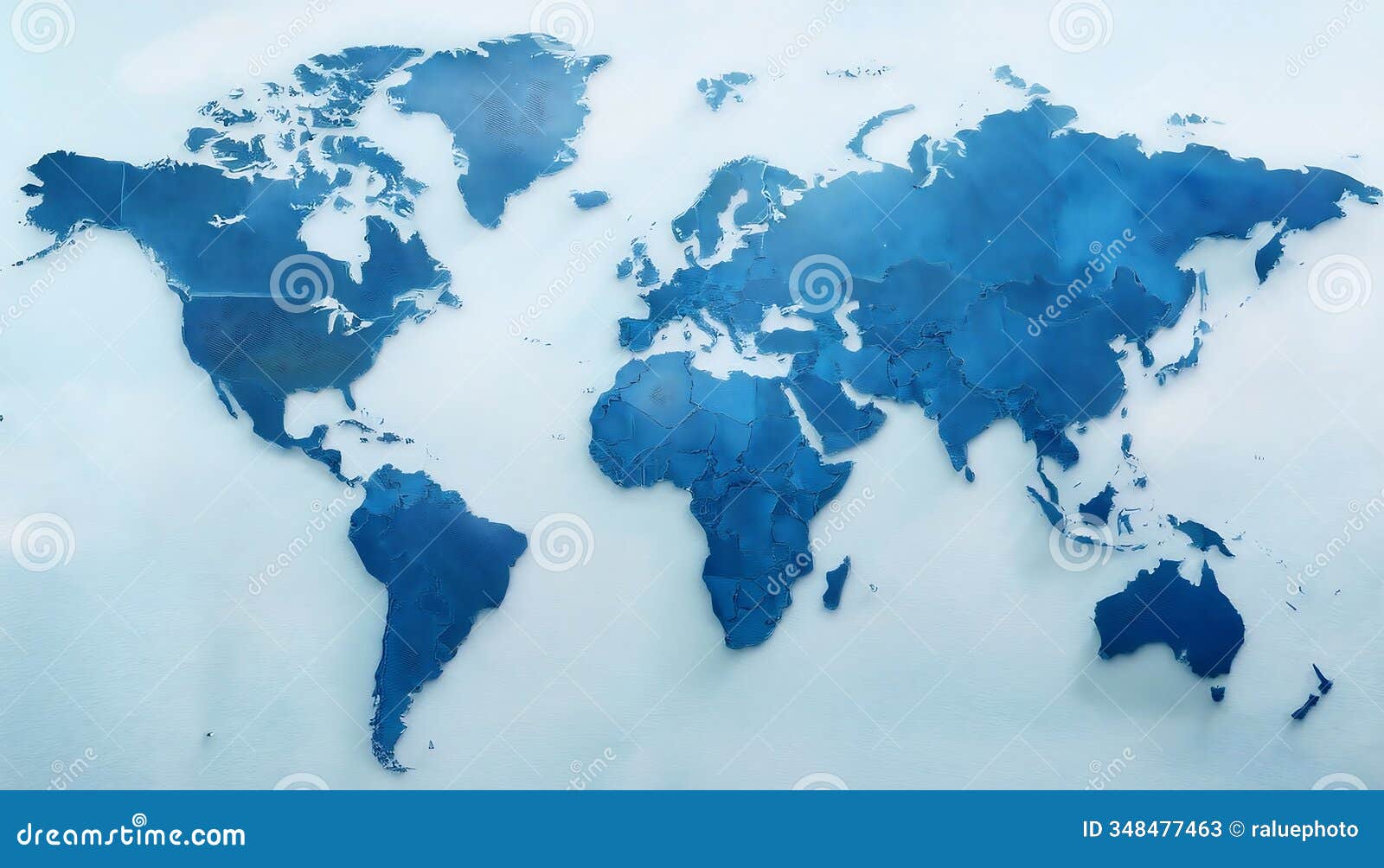 Simple Light Blue World Map on a Textured White Background Stock ...
