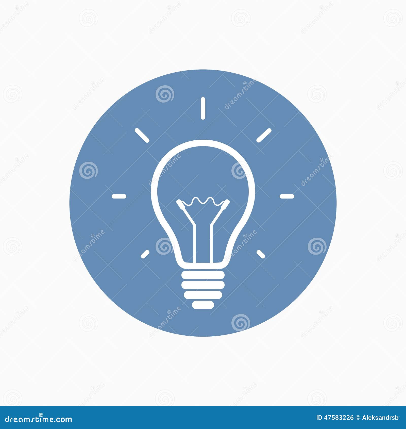Simple light bulb icon stock vector. Illustration of icon - 47583226