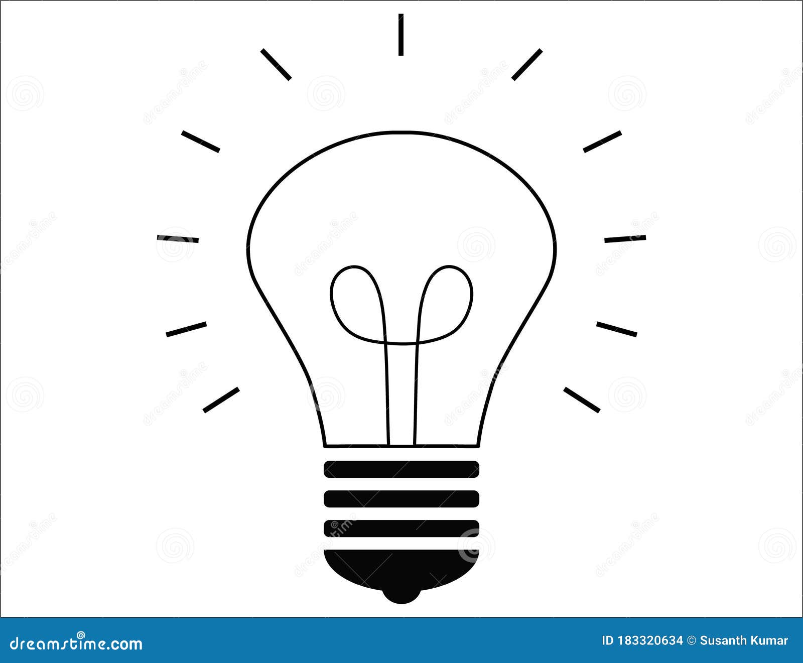 Simple Light Bulb Icon. Vector Illustration in White Background.. Stock ...