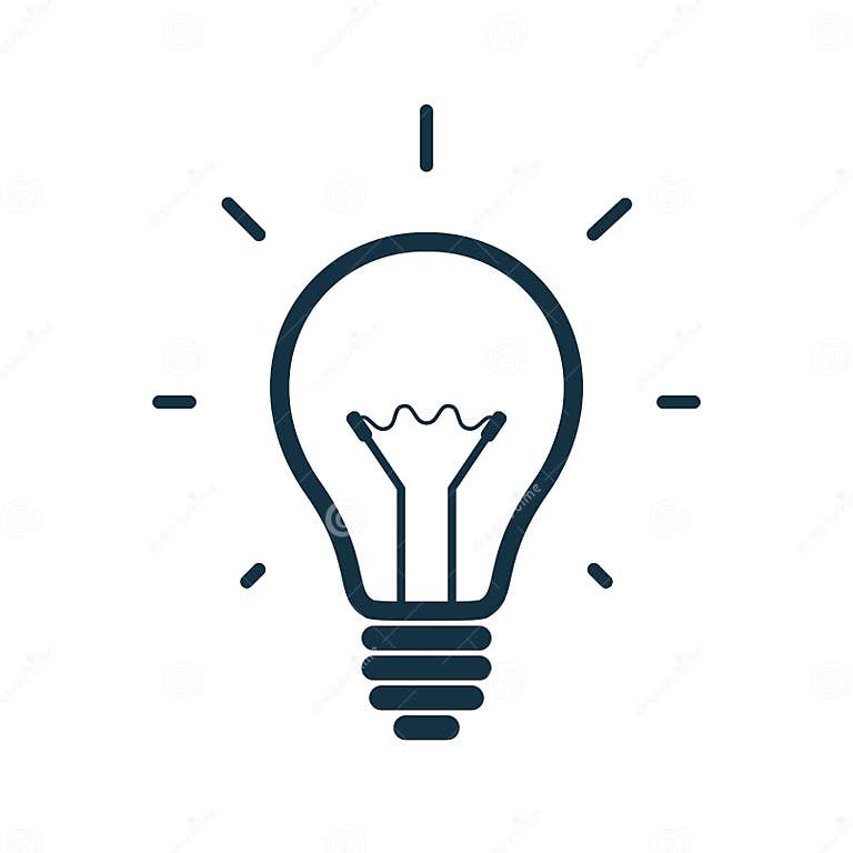Simple Light Bulb Icon. Vector Illustration Stock Vector - Illustration ...