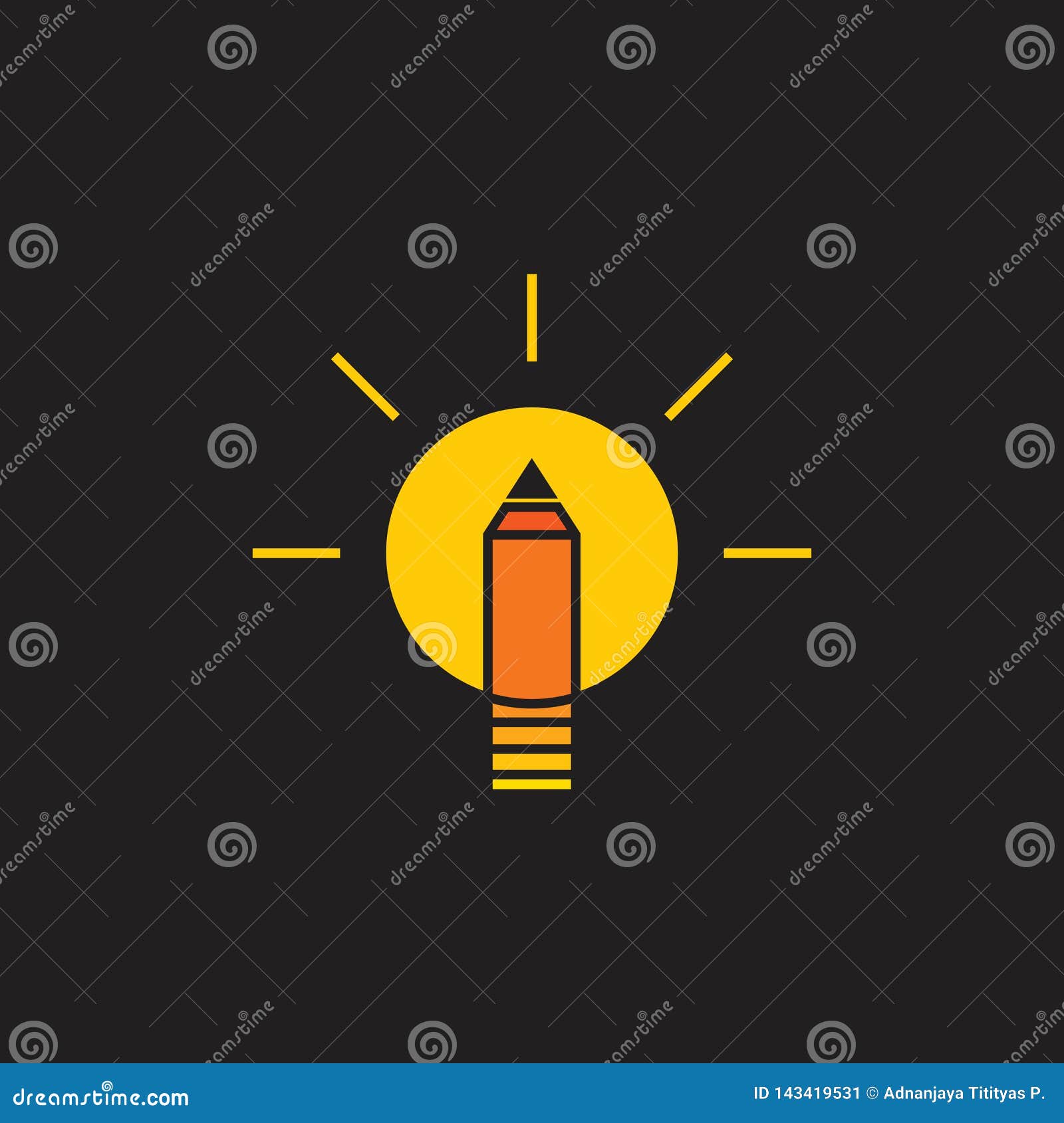 Simple Light Bulb Pencil Logo Vector Stock Vector - Illustration of ...