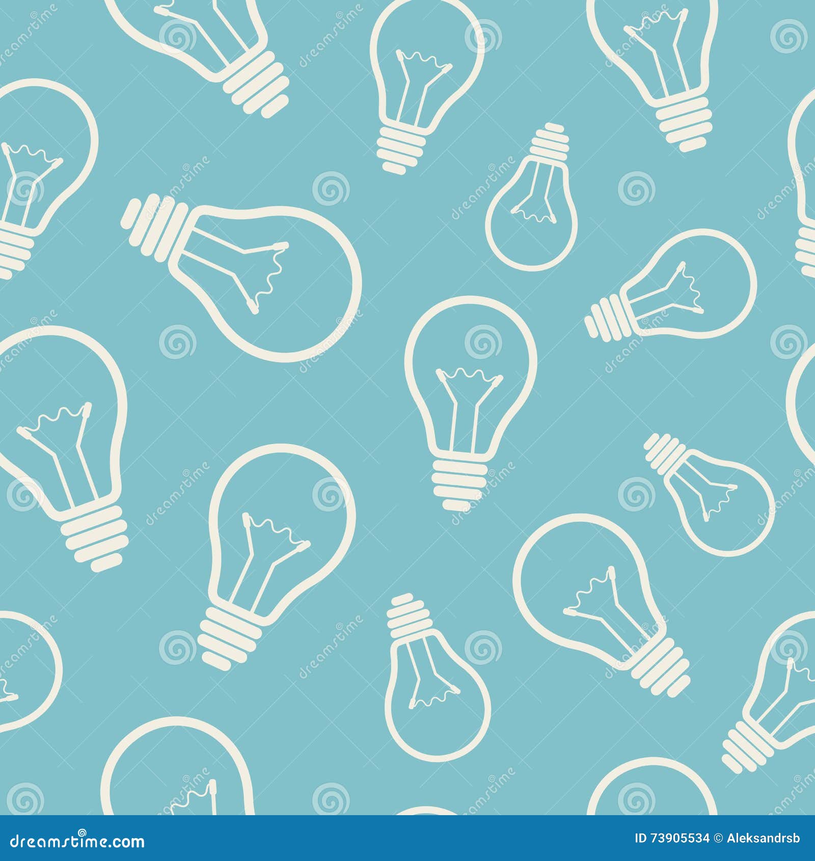 Simple Light Bulb Seamless Pattern. Stock Vector - Illustration of ...