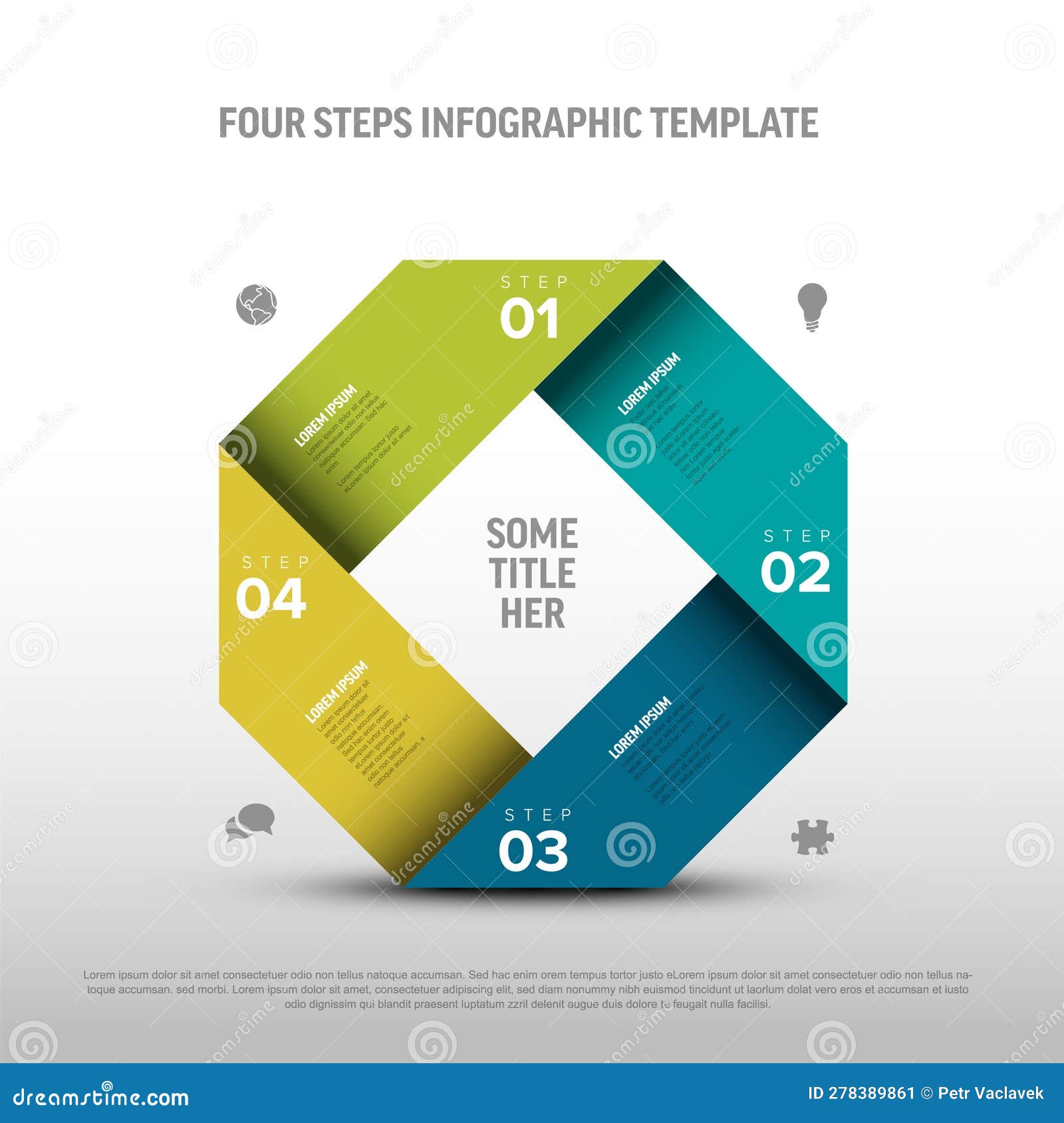 Simple Light Infographic Green Cycle with Four Steps Stock Vector ...