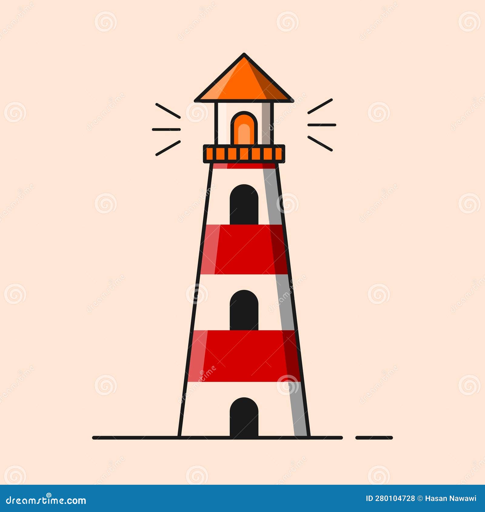 Simple Lighthouse Illustration Vector Cartoon Stock Vector ...