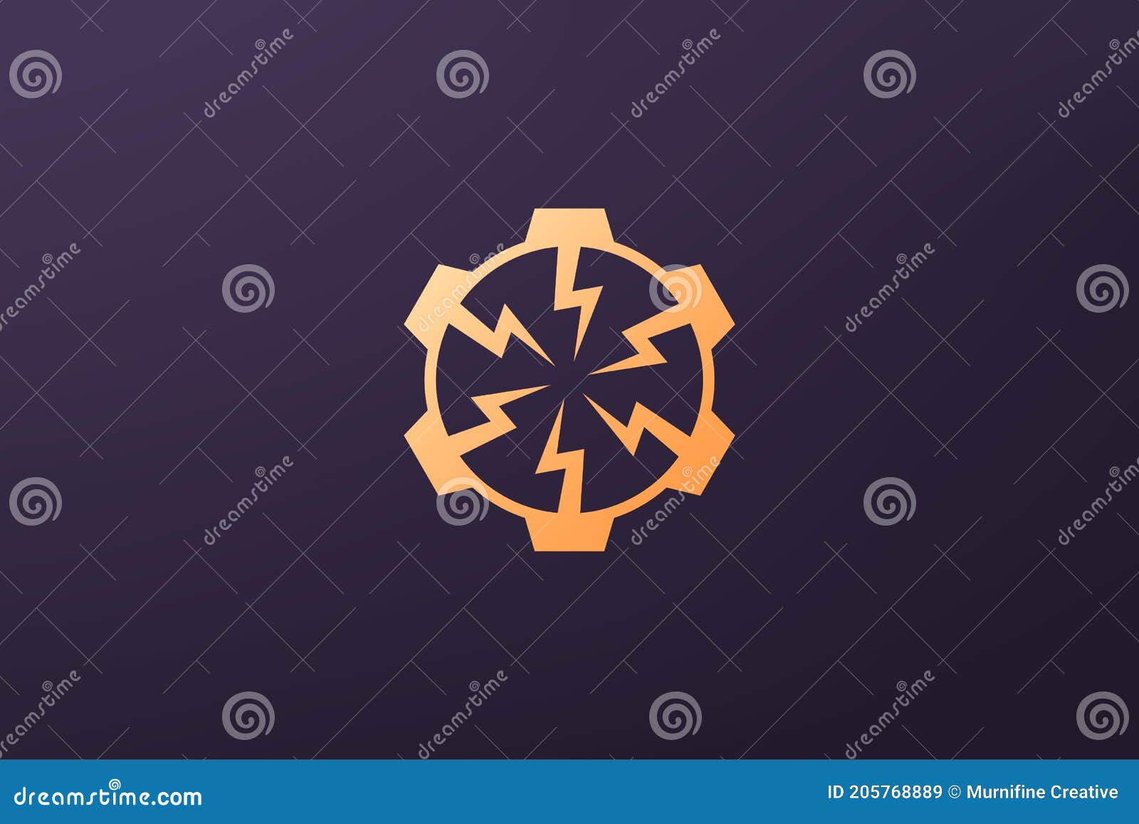 Simple Lightning Engine Gear Logo in Luxury Modern Style and Gold Color ...