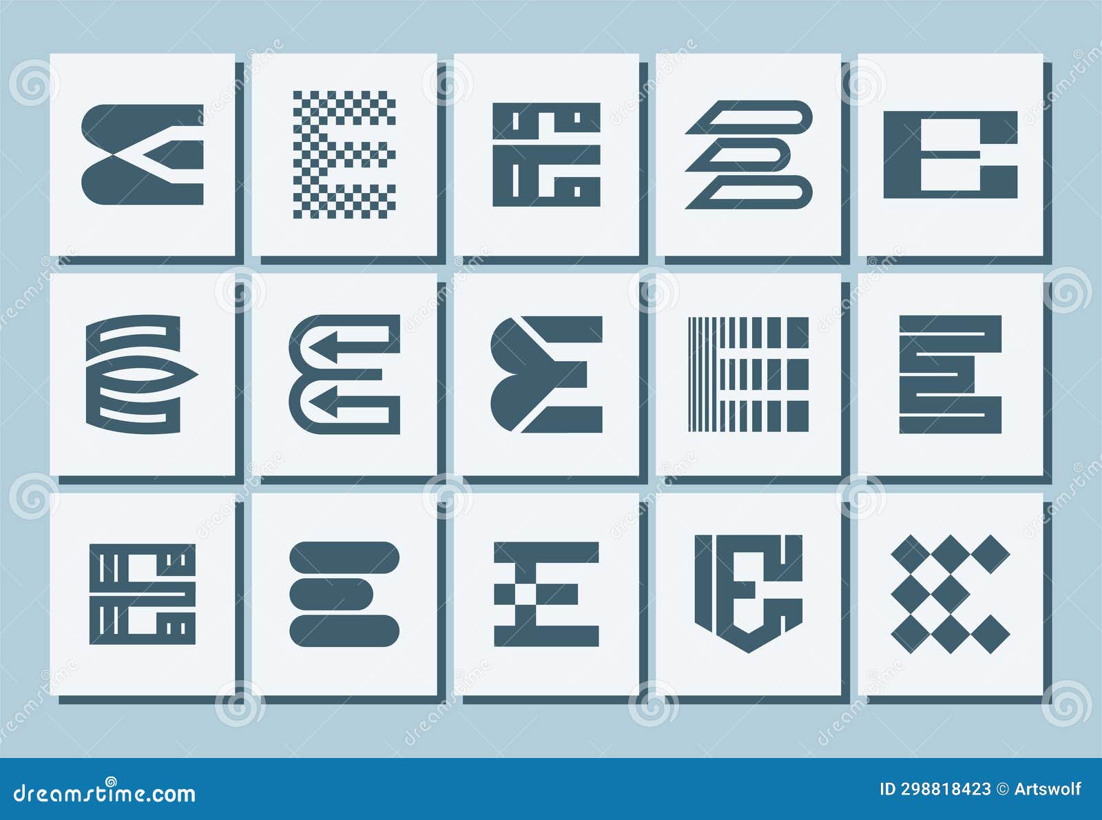 Simple Line Abstract Letter E Logo Design Set Stock Illustration ...