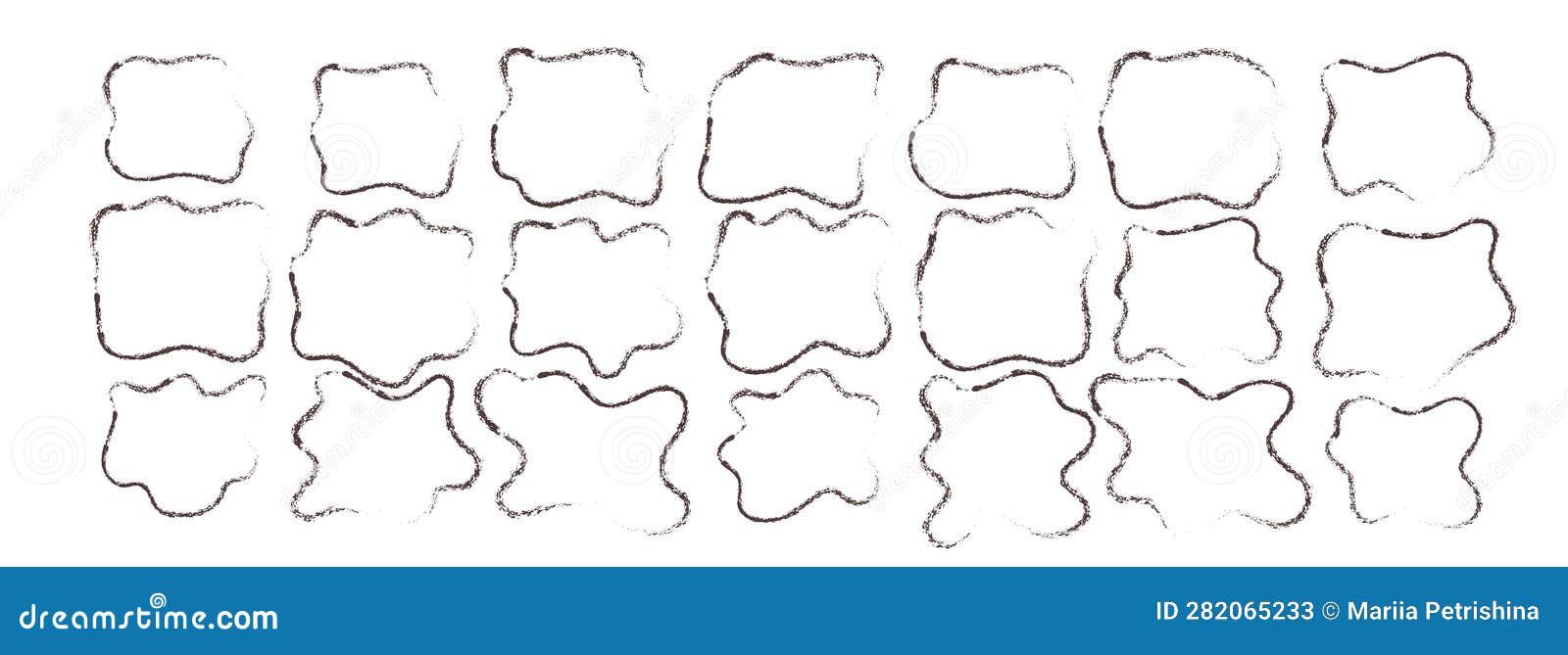 Simple Line Amoeba Frame or Circle Outline Border Vector Illustration ...