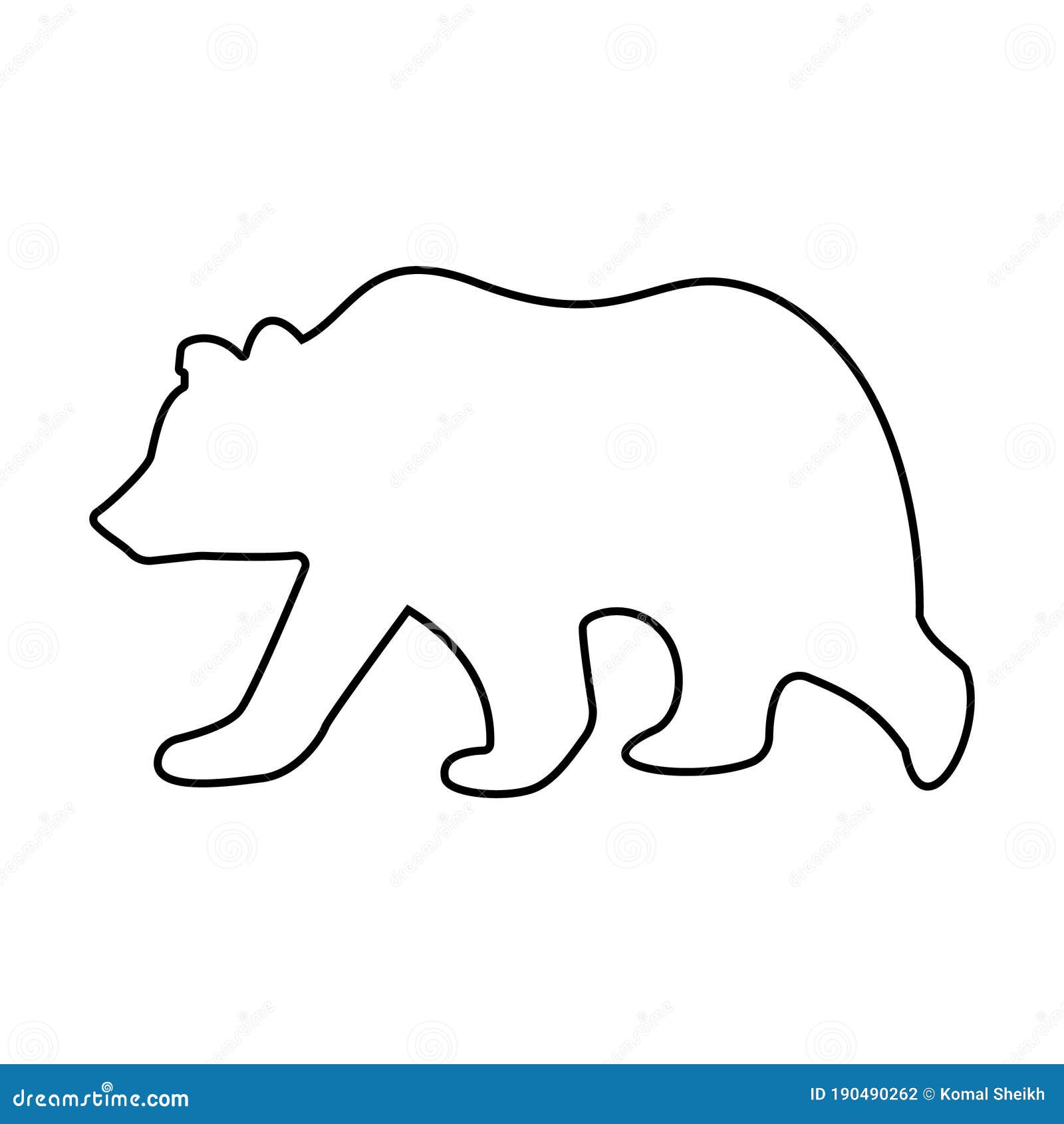 Simple Line Art Bear Silhouette Illustration Stock Illustration ...