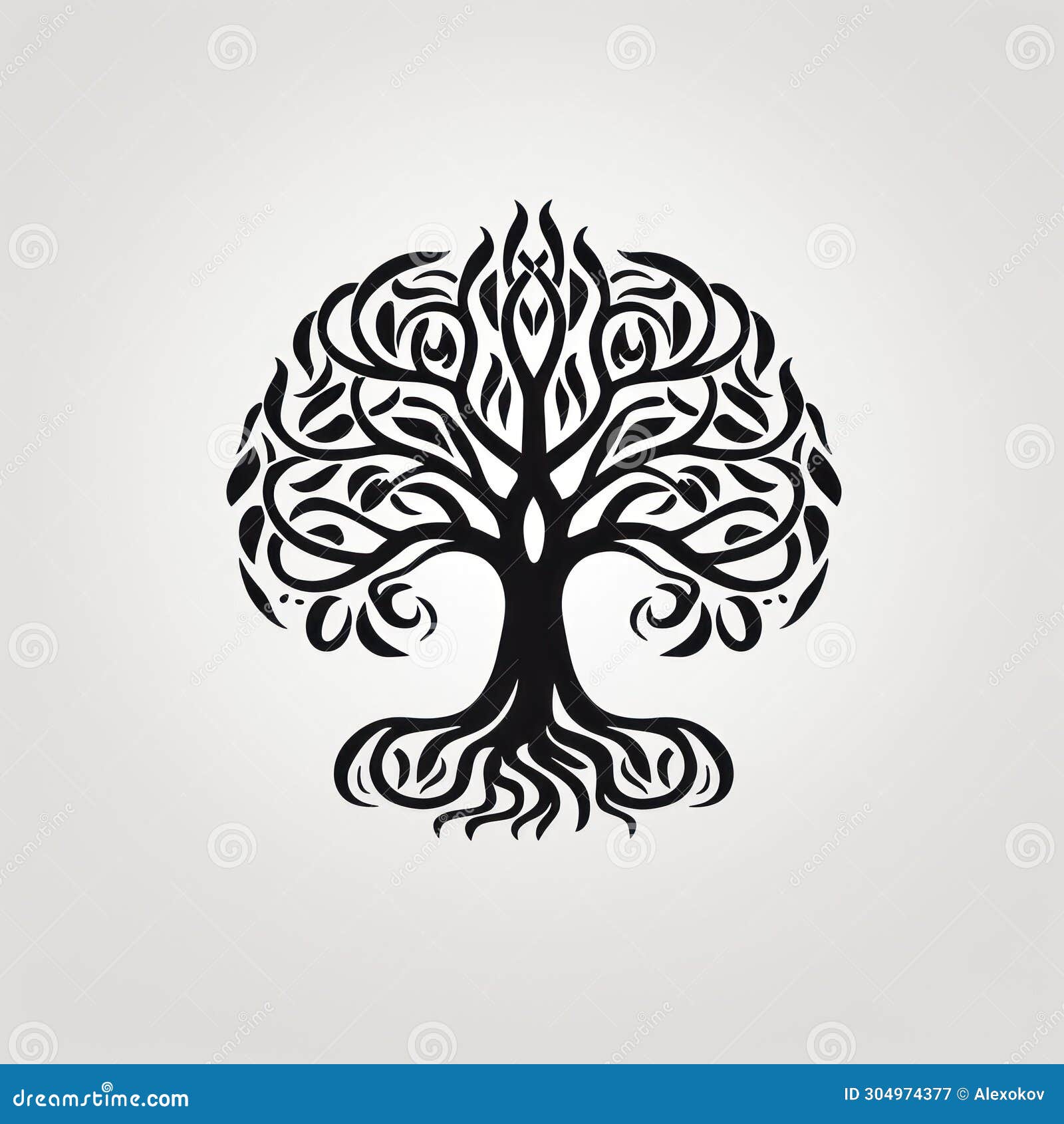 Simple Line Art of Celtic Tree AI Generated Stock Illustration ...