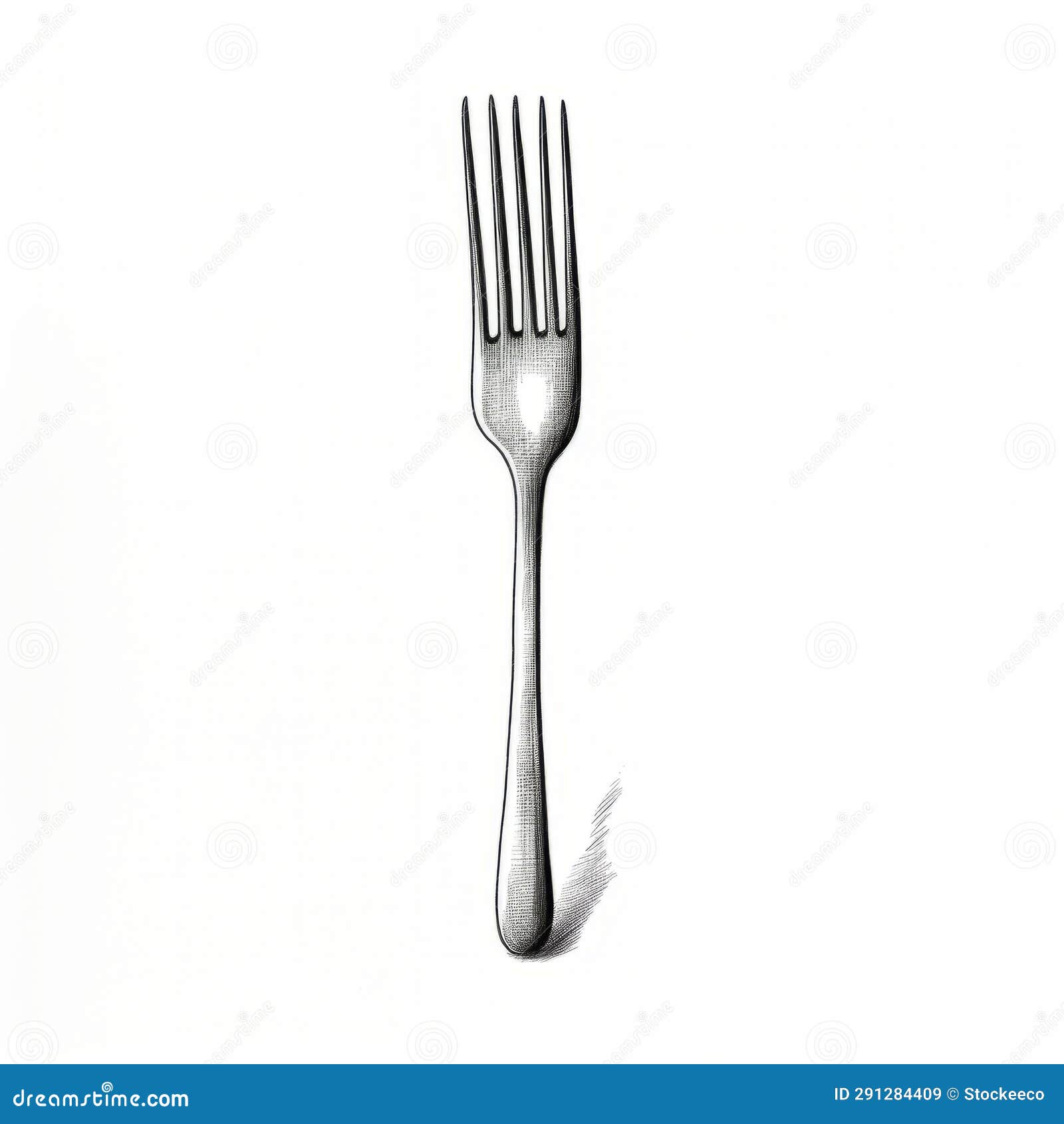 Simple Line Art Fork Drawing by David Roenick Stock Illustration ...