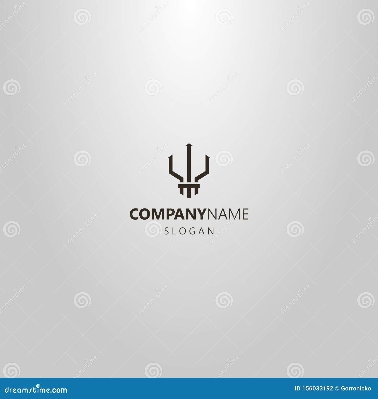 Simple Line Art Geometric Vector Outline Logo of Trident Poseidon Stock ...