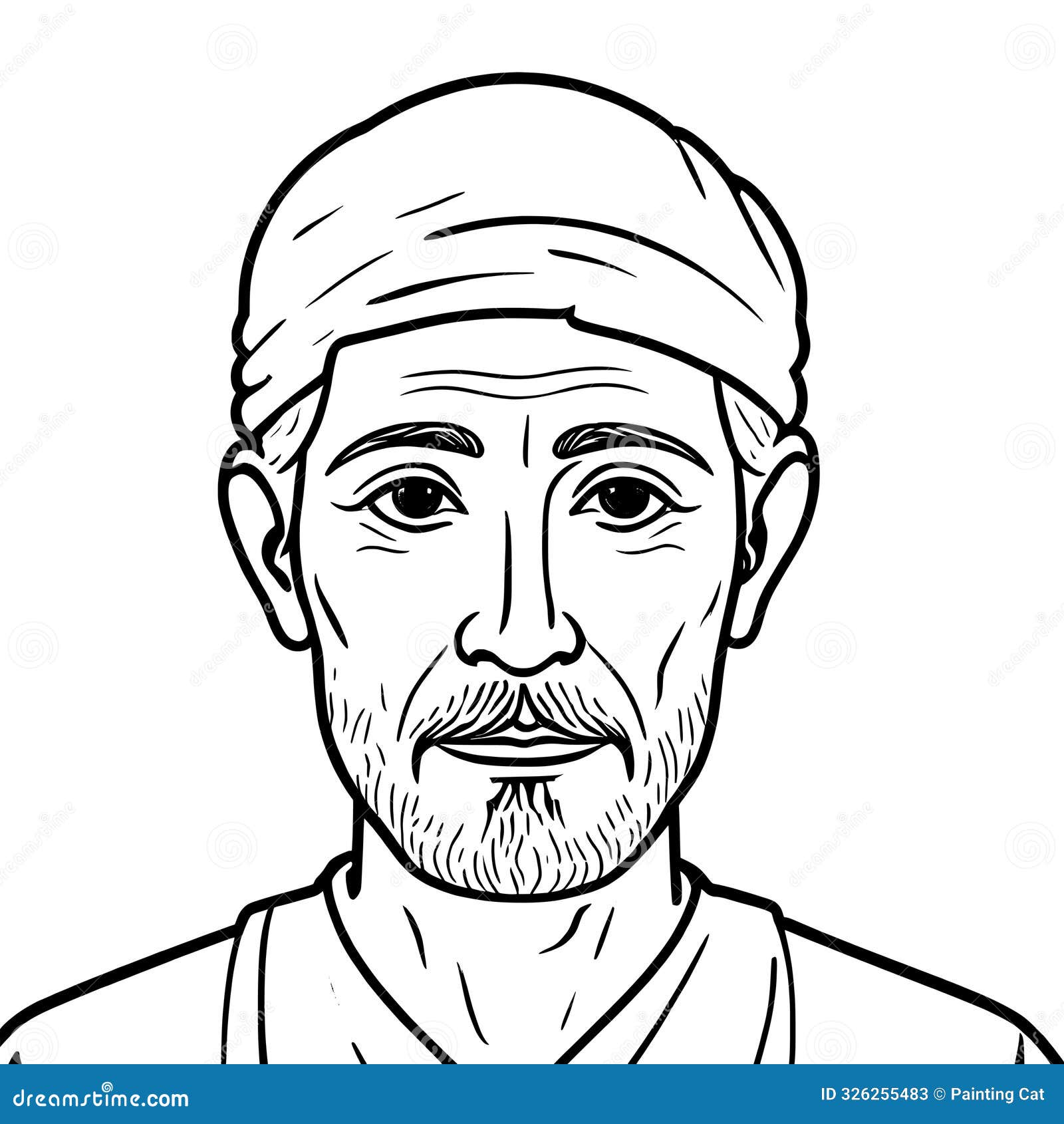 Simple Line Art Icon of a Compassionate Man. Stock Illustration ...