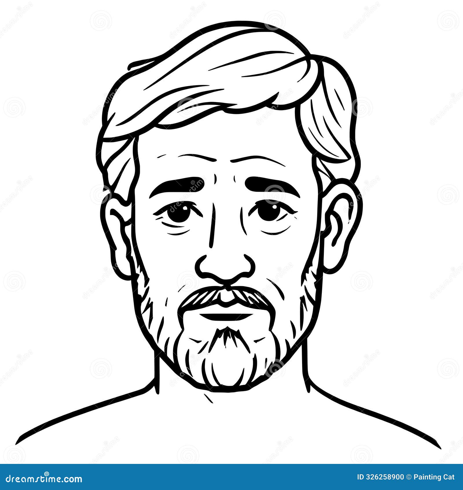 Simple Line Art Icon Of A Humble Man. Vector Illustration ...