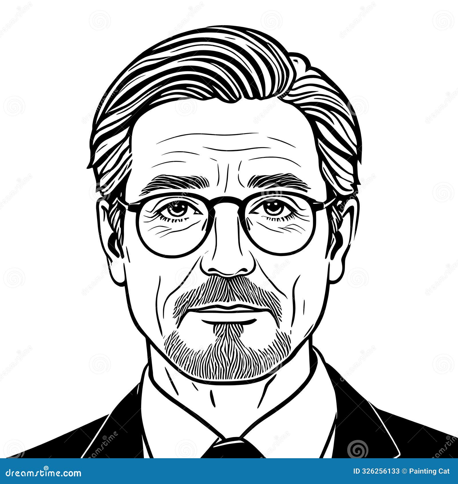 Simple Line Art Icon of a Visionary Man. Stock Vector - Illustration of ...