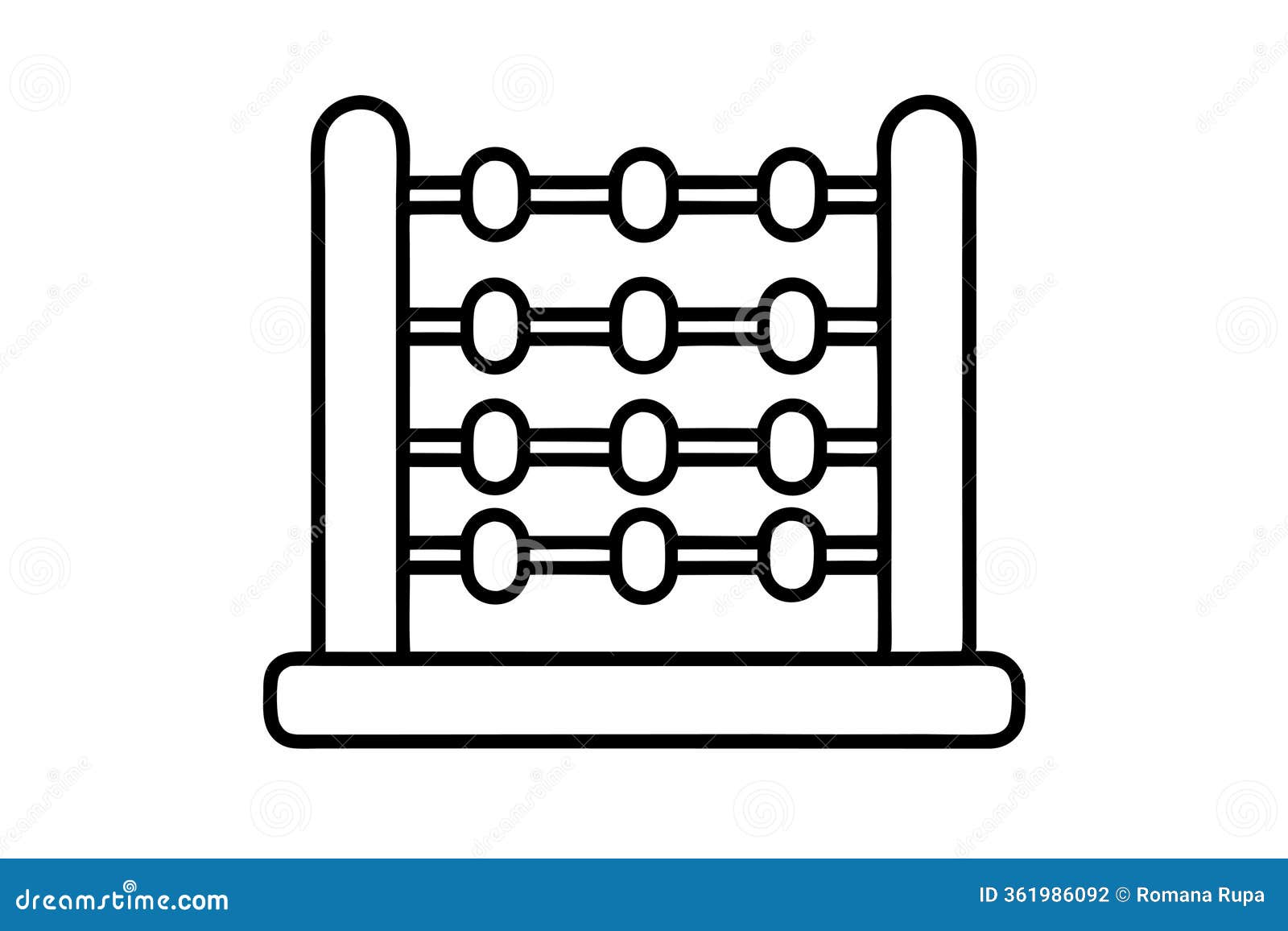 Simple Line Art Illustration of an Abacus Stock Illustration ...