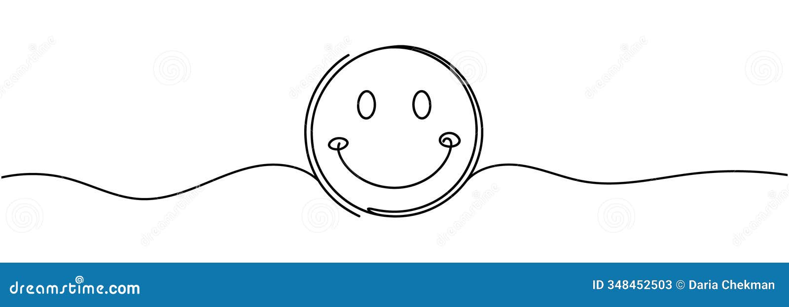 Simple Line Art Illustration of a Laughing Face Emoji on a White ...