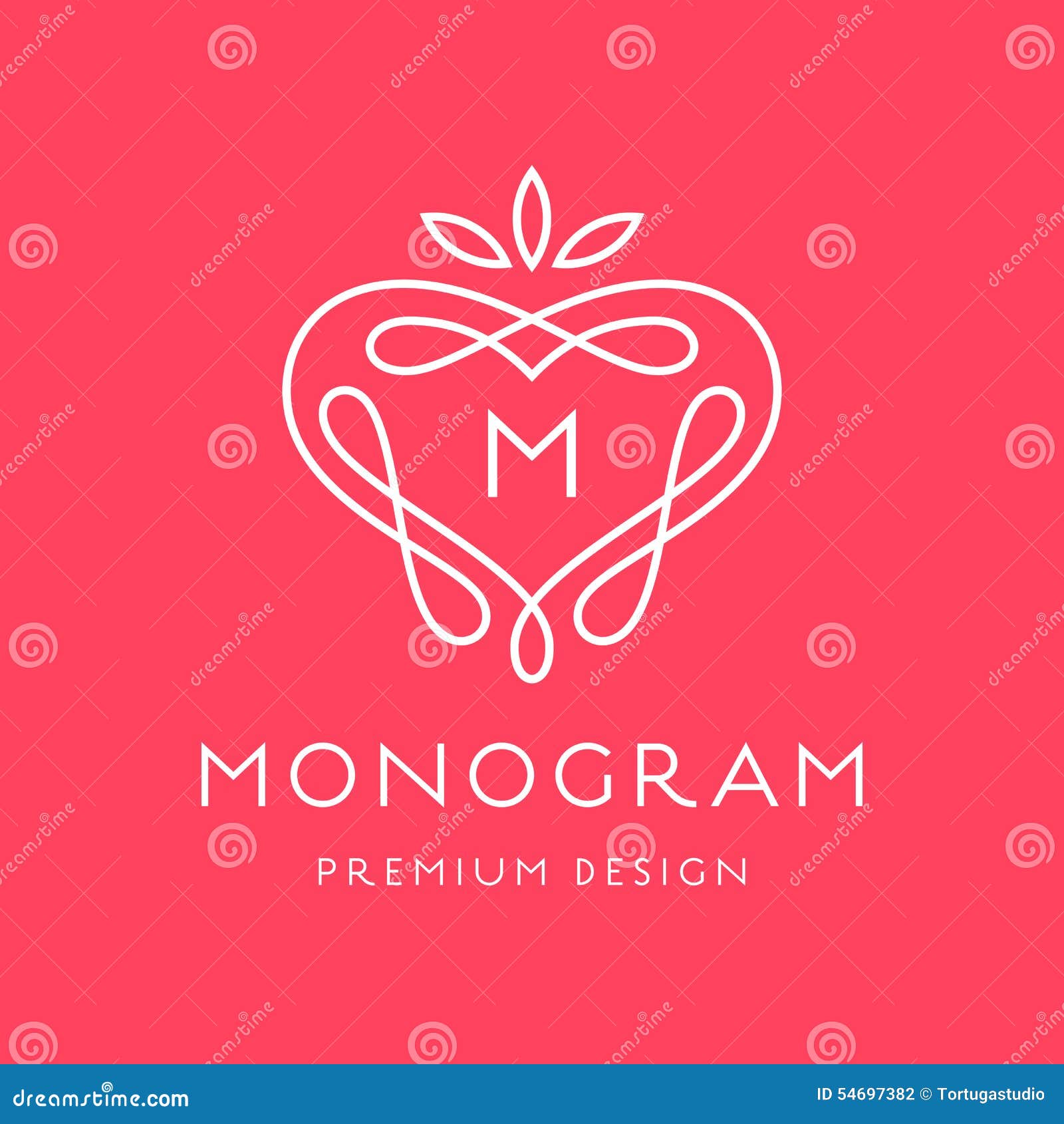 Simple Line Art Monogram Logo Design Stock Vector - Illustration of ...