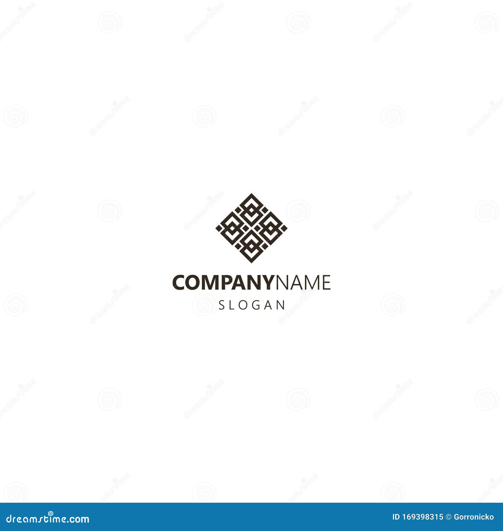 Simple Line Art Vector Geometric Iconic Logo of a Rectangular Pattern ...
