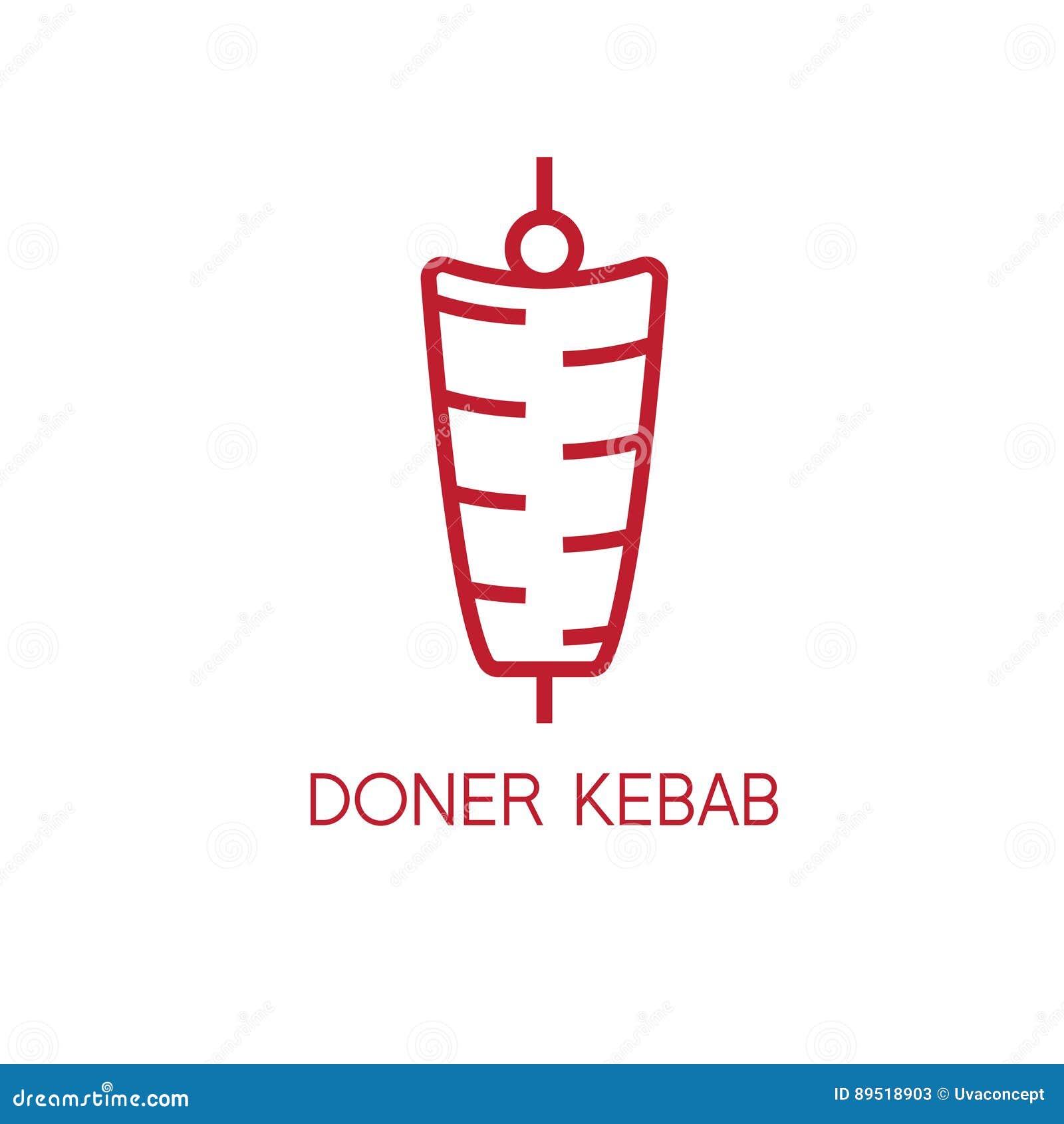 Simple Line Art Vector Illustration of Doner Stock Vector ...