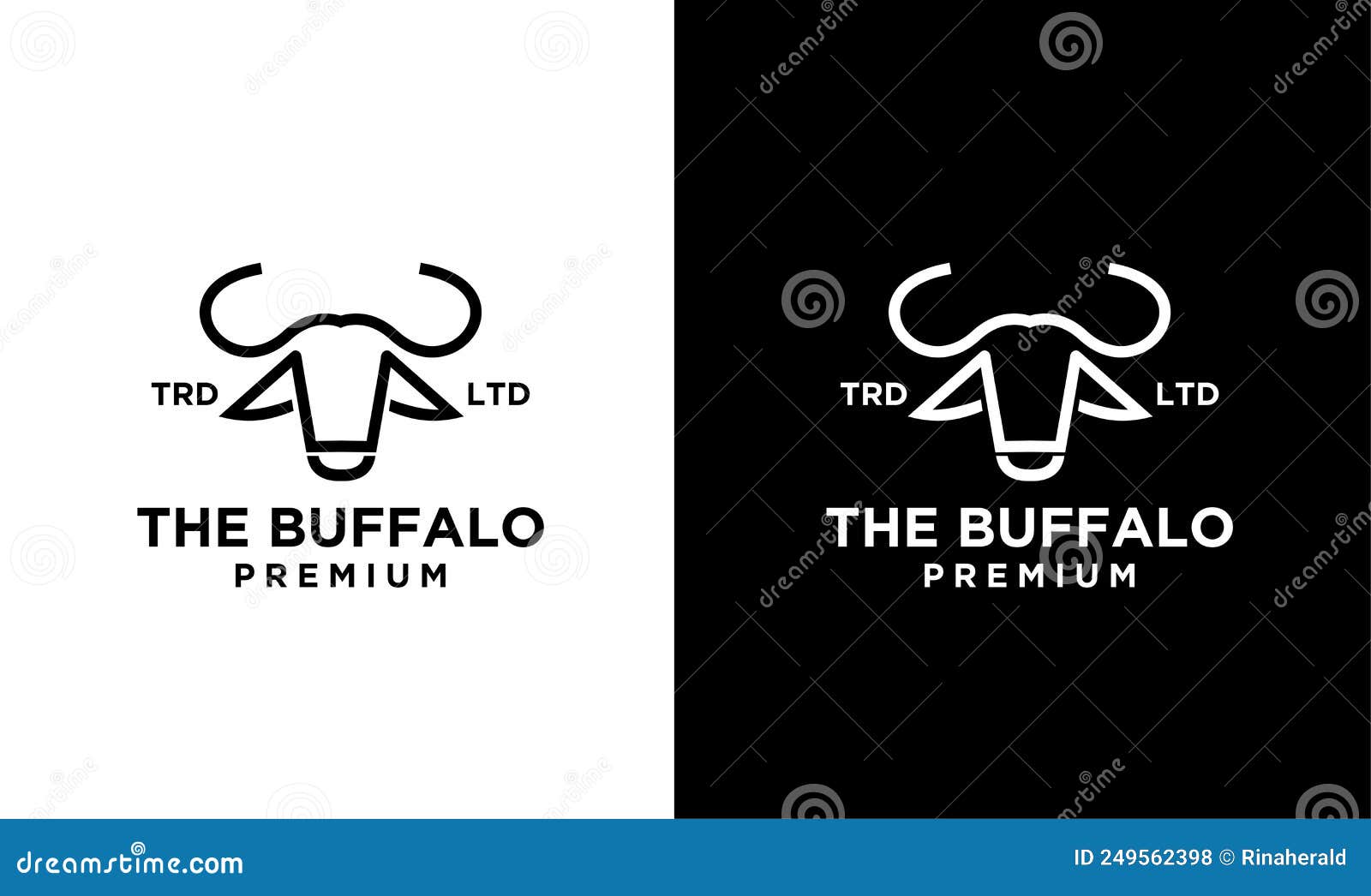 Simple Line Buffalo Head Logo Design Stock Illustration - Illustration ...