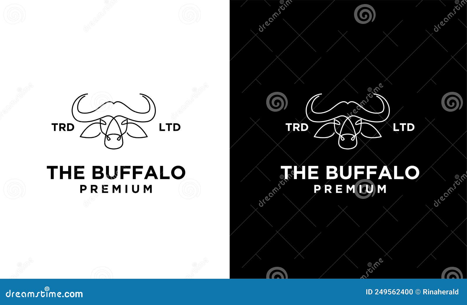 Simple Line Buffalo Head Logo Design Stock Illustration - Illustration ...