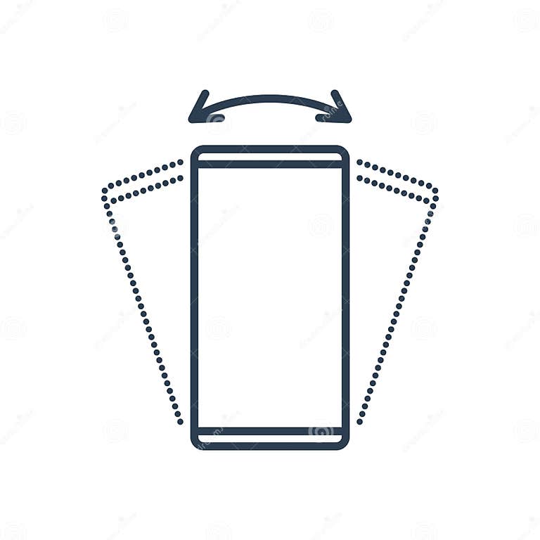 Simple Line of Cell Phone Vector Icon - Phone Shake Icon Stock Vector ...