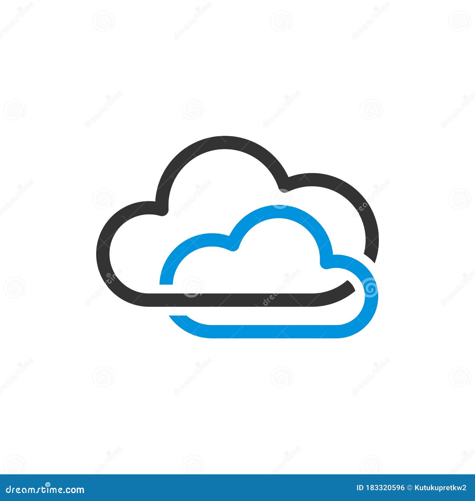 Simple Line Cloud Logo Template Illustration Design. Vector EPS 10 ...