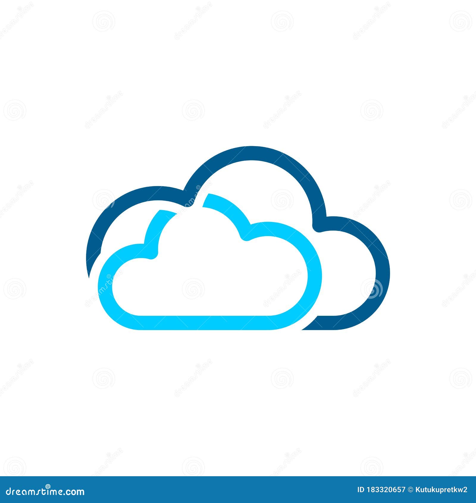 Simple Line Cloud Logo Template Illustration Design. Vector EPS 10 ...