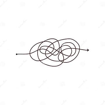 Simple Line and Complex Easy Way. Scribble Doodle Chaos Mindset ...