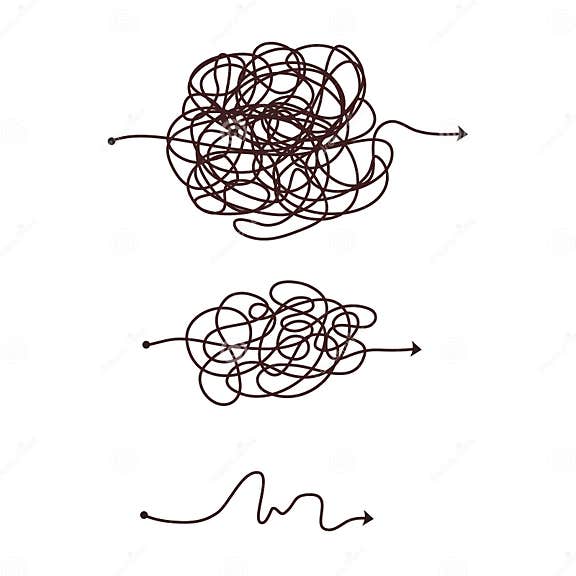 Simple Line and Complex Easy Way. Scribble Doodle Chaos Mindset ...