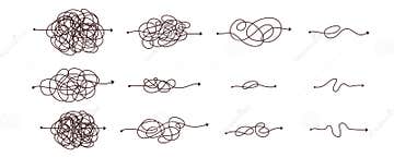 Simple Line and Complex Easy Way. Scribble Doodle Chaos Mindset ...