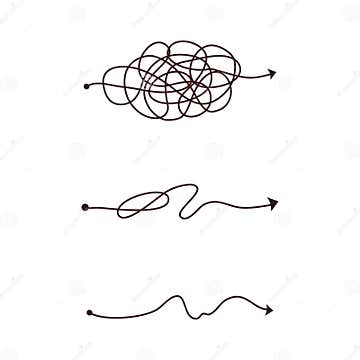 Simple Line and Complex Easy Way. Scribble Doodle Chaos Mindset ...