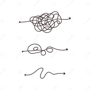 Simple Line and Complex Easy Way. Scribble Doodle Chaos Mindset ...