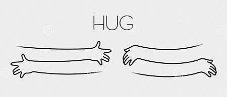 Simple Line Creating Hug Drawing. Vector Illustration Stock Vector ...