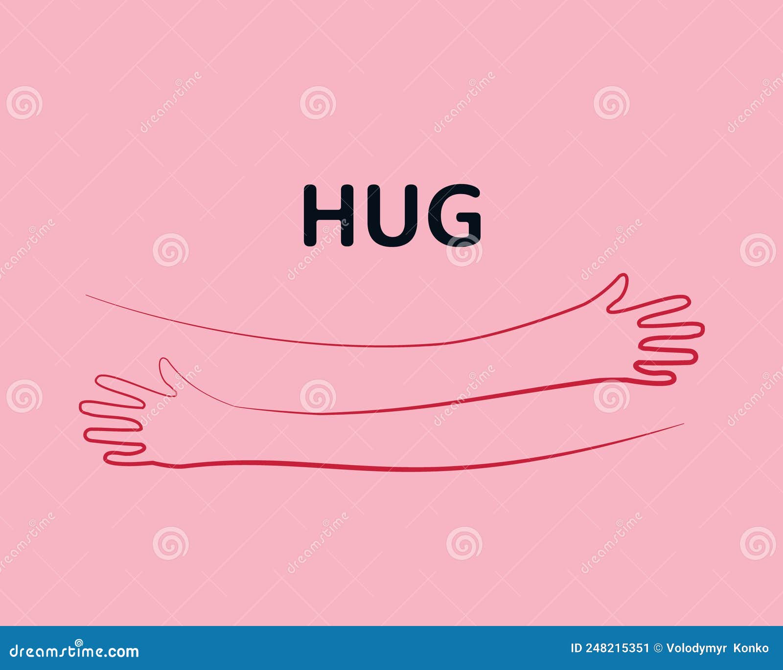 Simple Line Creating Hug Drawing Stock Vector - Illustration of ...