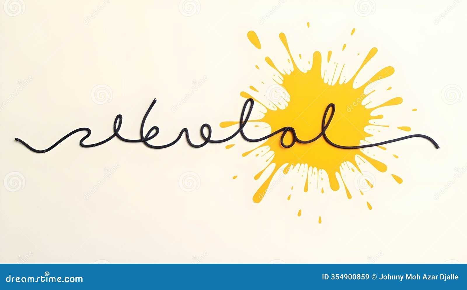 Simple Line Drawing with a Bold Splash of Color for Emphasis Stock ...