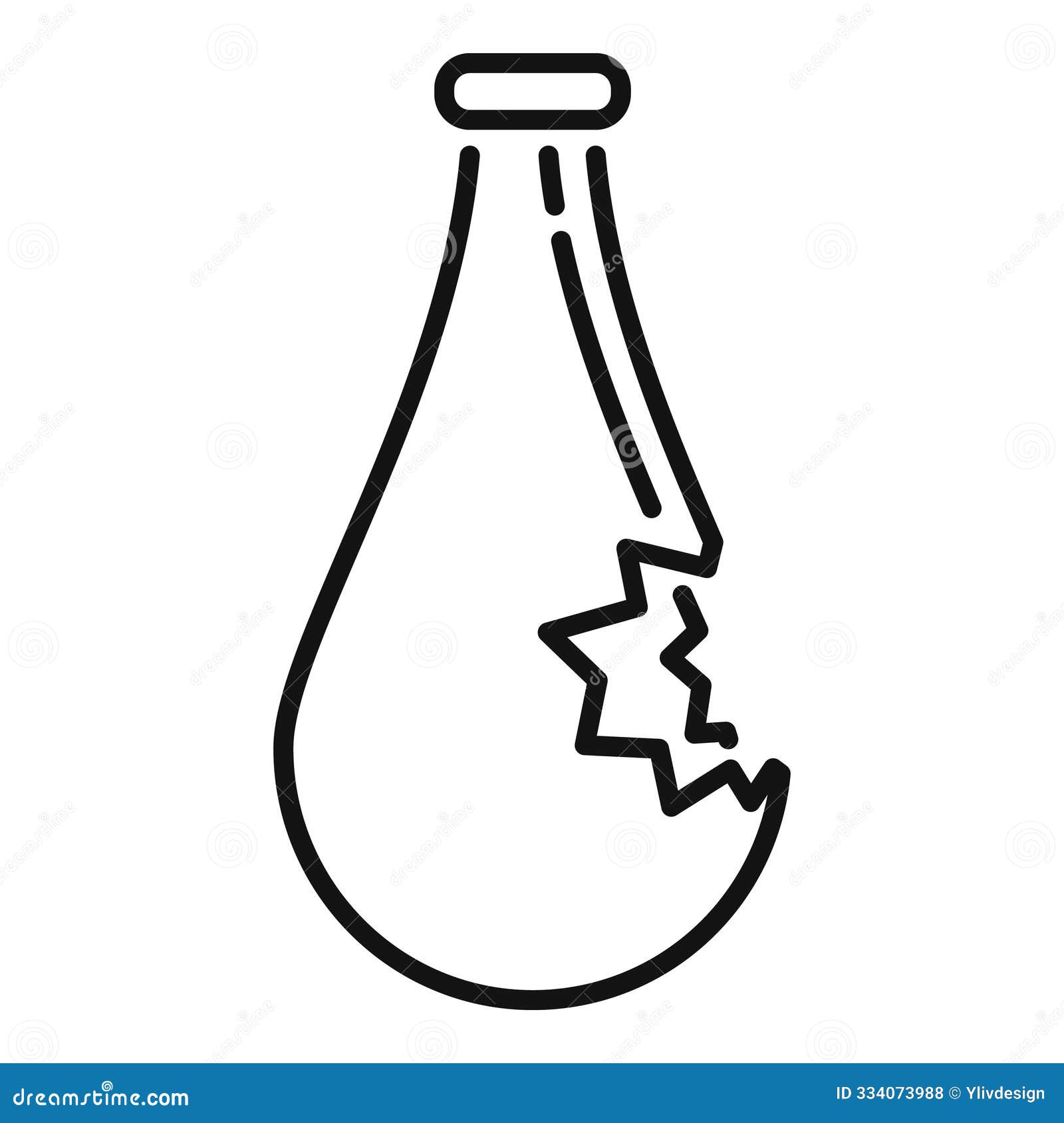 Broken Glass Bottle with Sharp Edges Presenting Danger Stock Vector ...