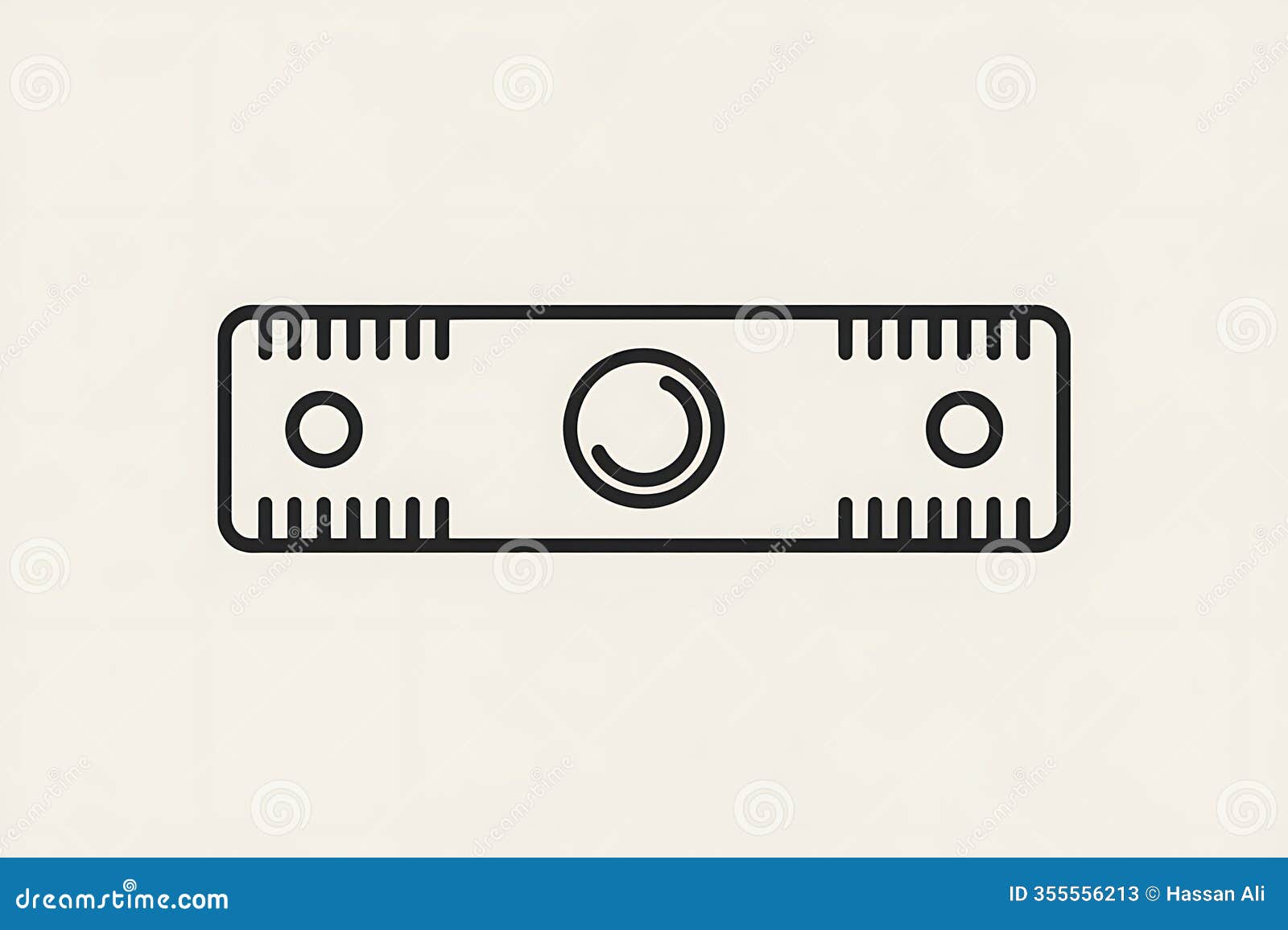Rectangular Projector Device Top View Minimalist Line Art Illustration ...