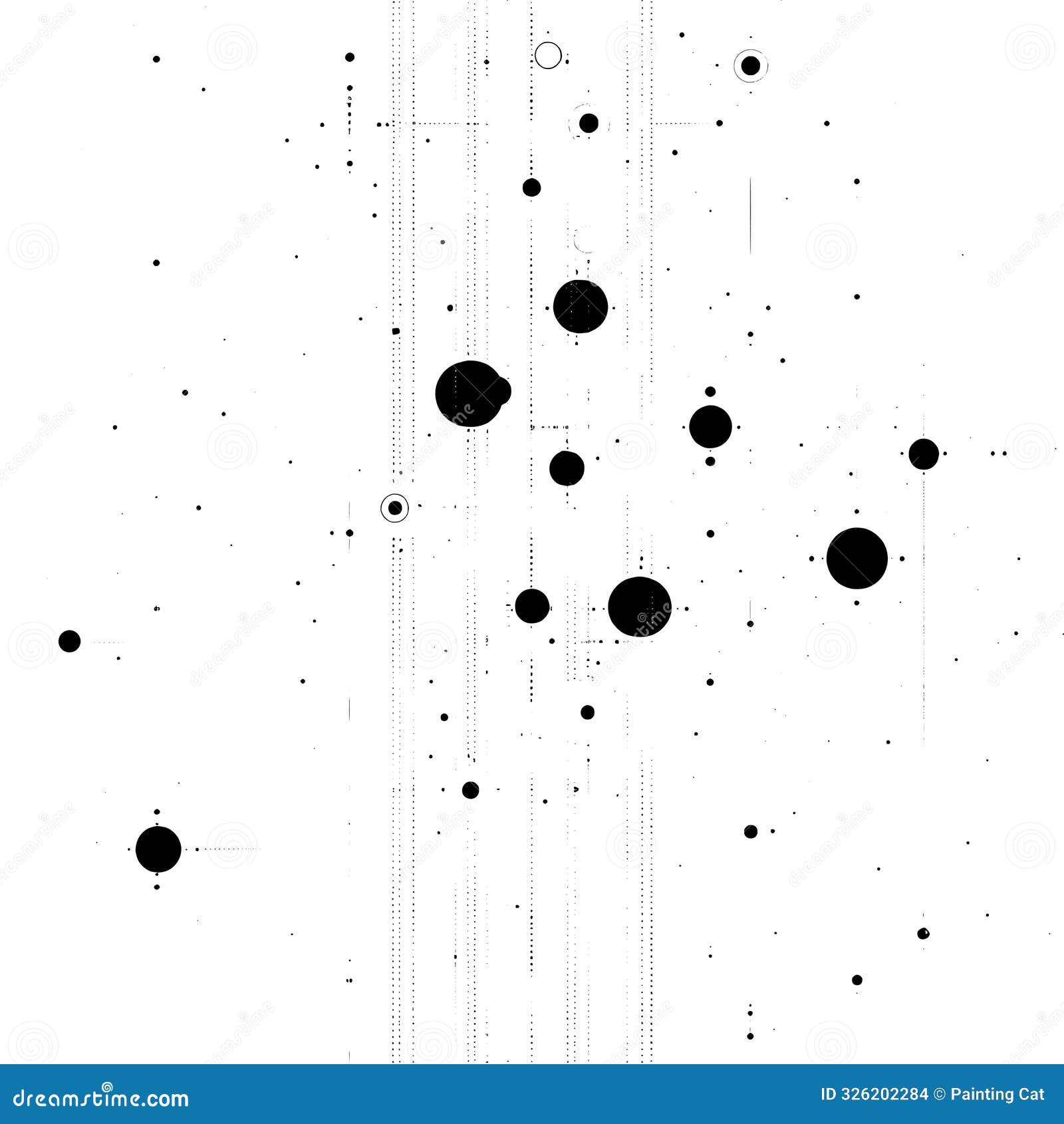 Simple Line Drawing of Dots in a Horizontal Chain Stock Vector ...