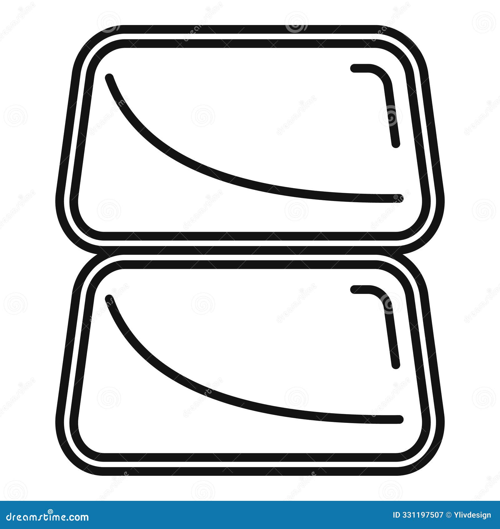 Empty Lunch Box Opened Revealing Two Compartments for Food Storage ...