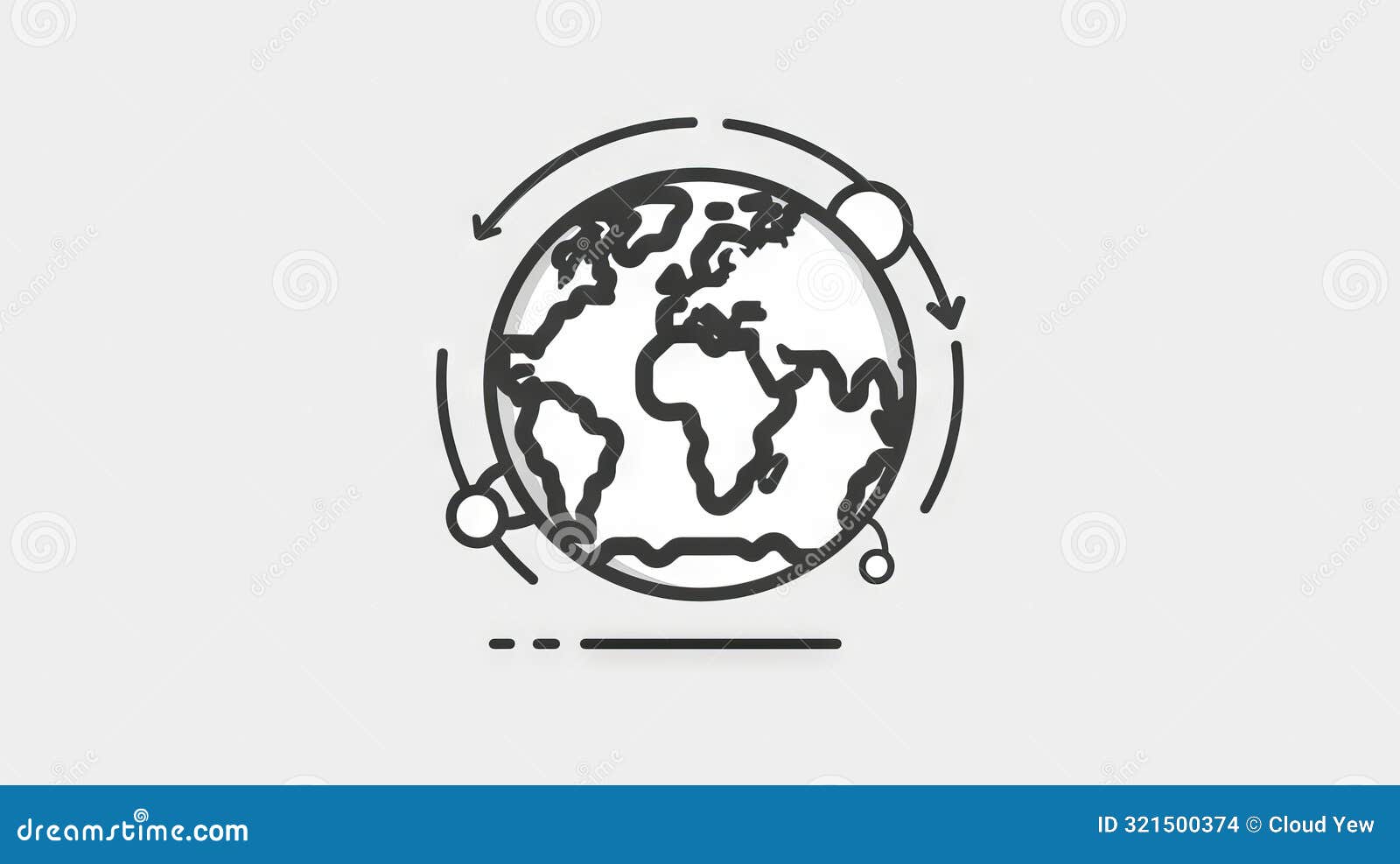 Simple Line Drawing of a Globe Stock Illustration - Illustration of ...