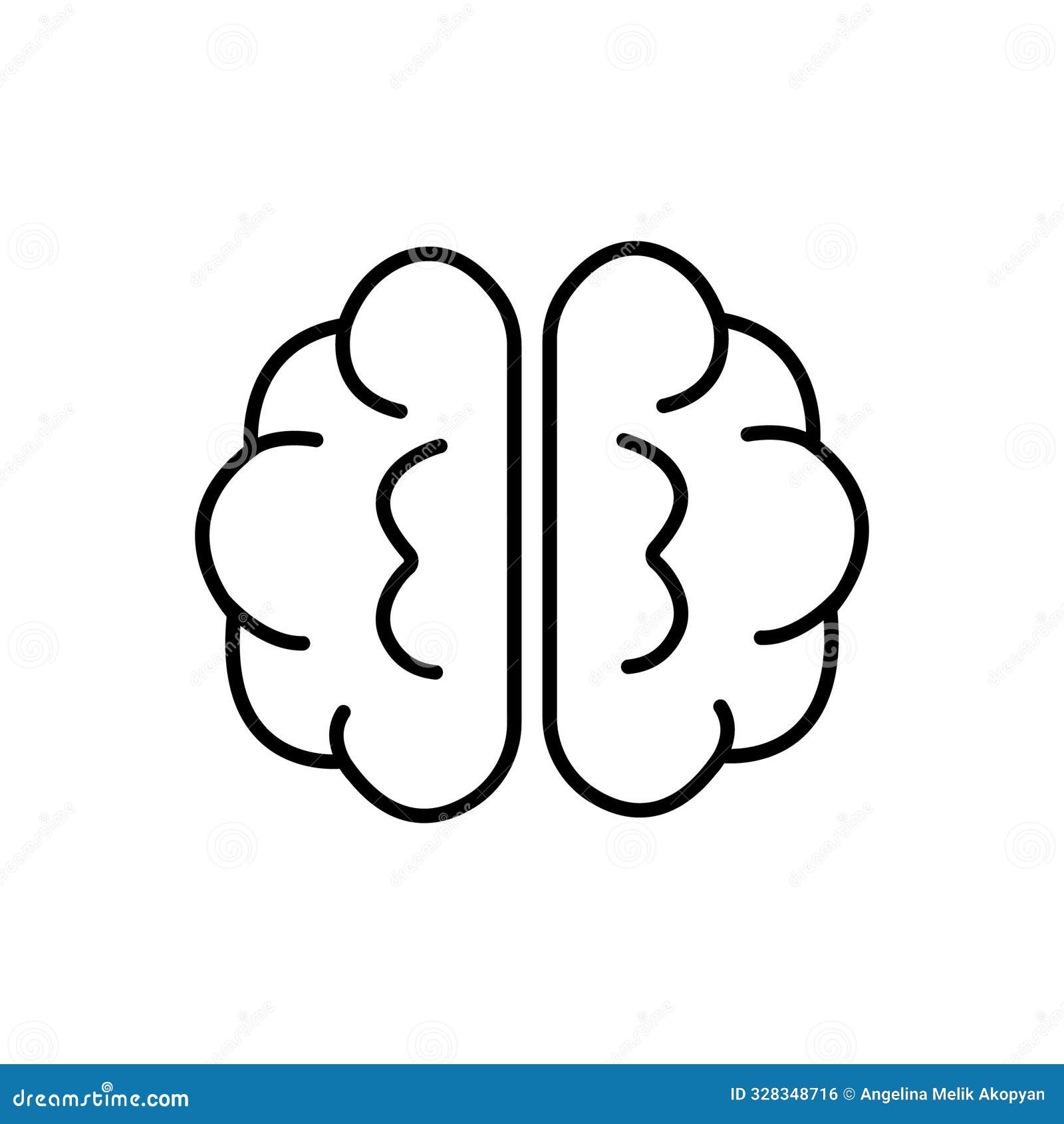 A Simple Line Drawing of a Human Brain. Stock Illustration ...